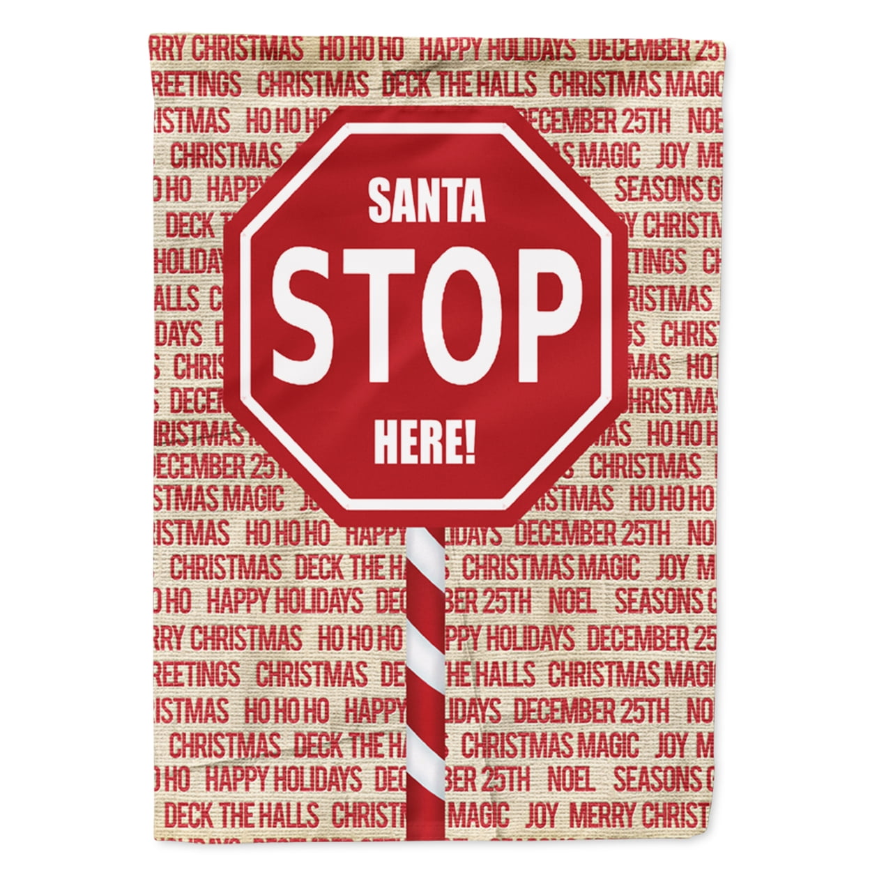 Carolines Treasures SB3118GF Santa Claus Stop Here Stop Sign Flag ...