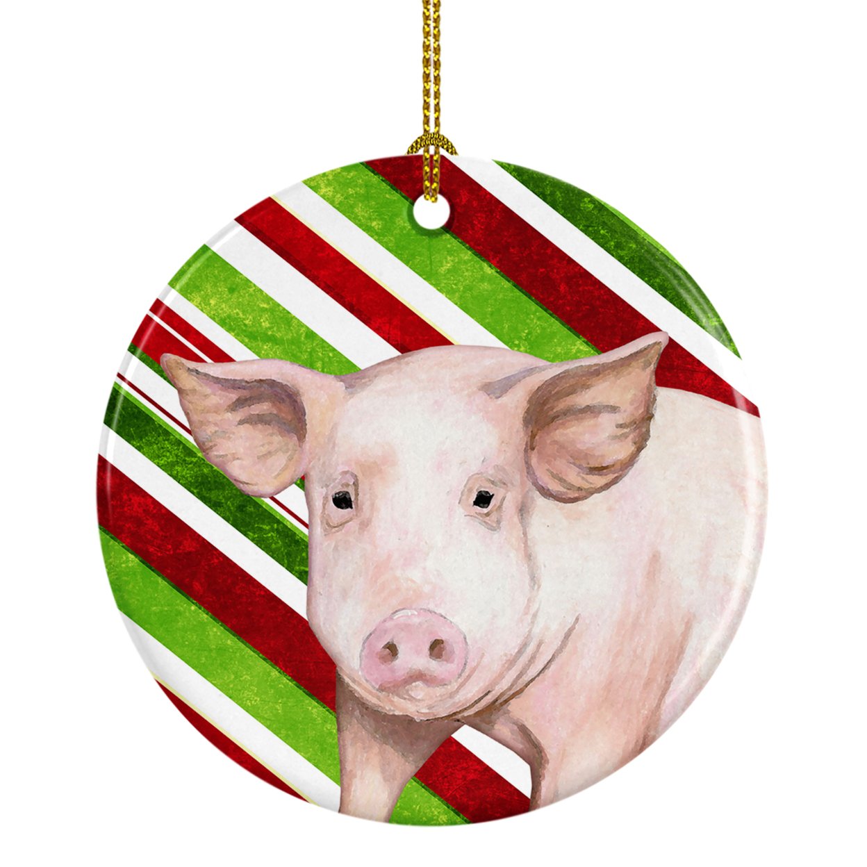 Carolines Treasures SB3136CO1 Pig Candy Cane Holiday Christmas Ceramic ...