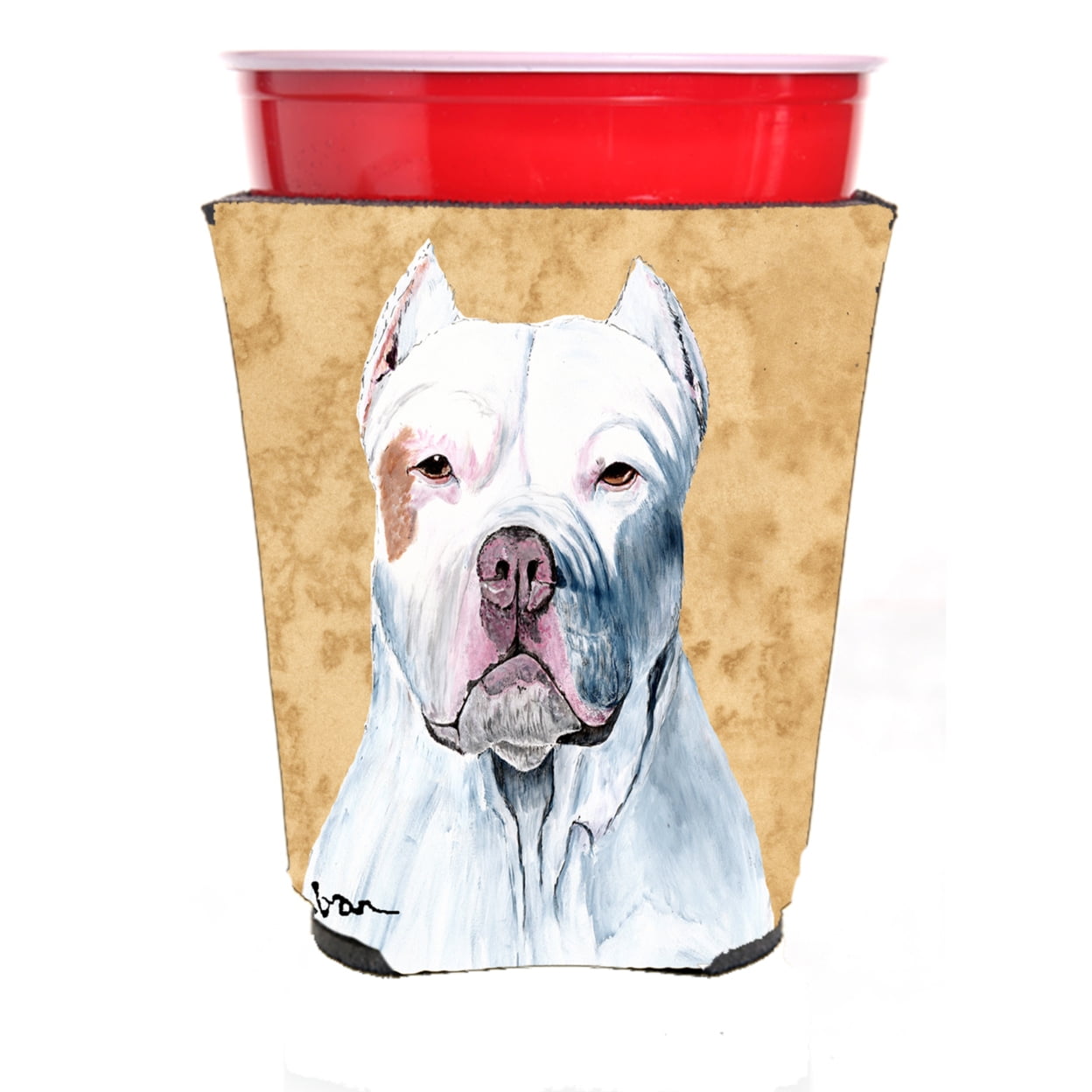 Carolines Treasures SC9130RSC Pit Bull Red Solo Cup Beverage Insulator ...