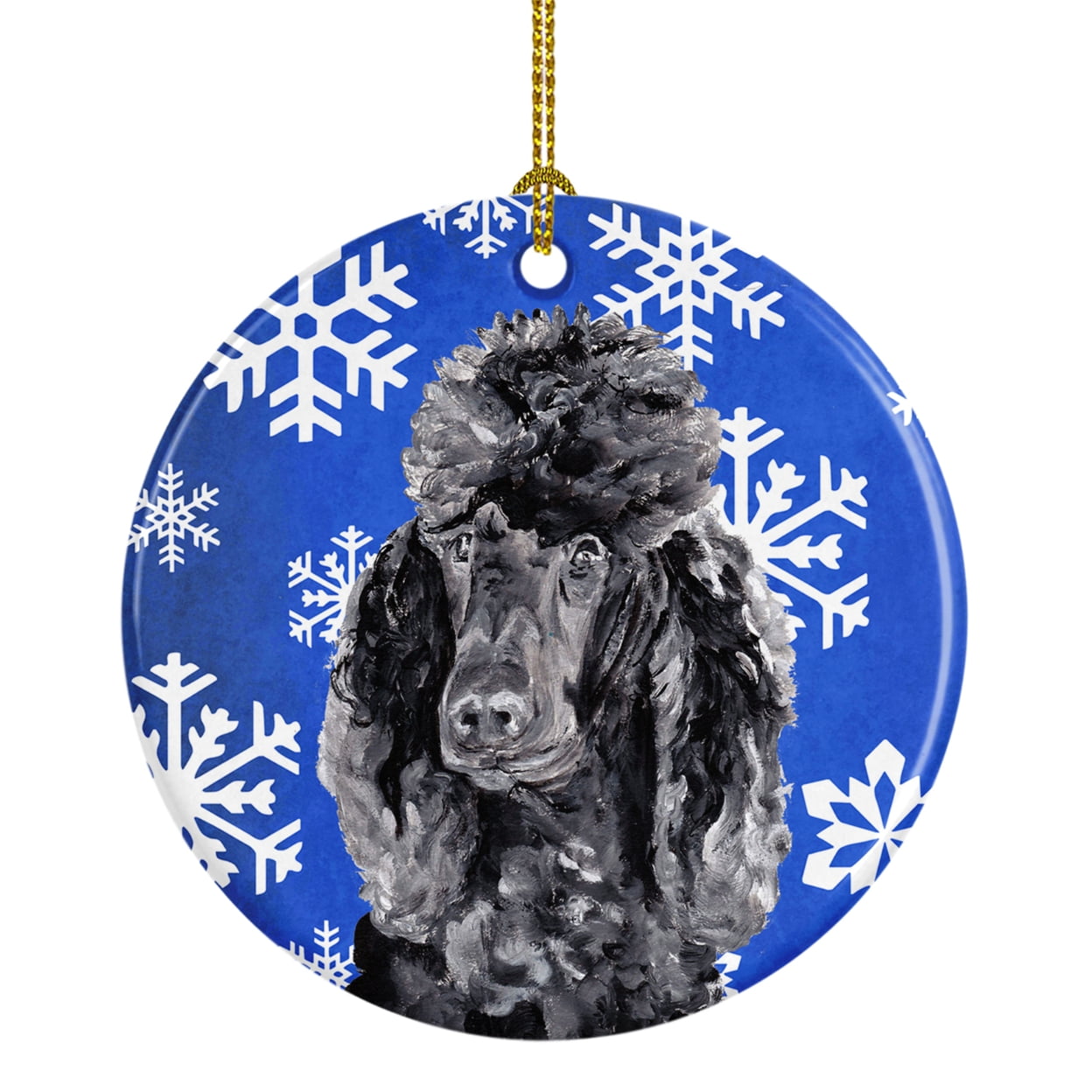 Carolines Treasures SC9770CO1 Black Standard Poodle Winter Snowflakes ...