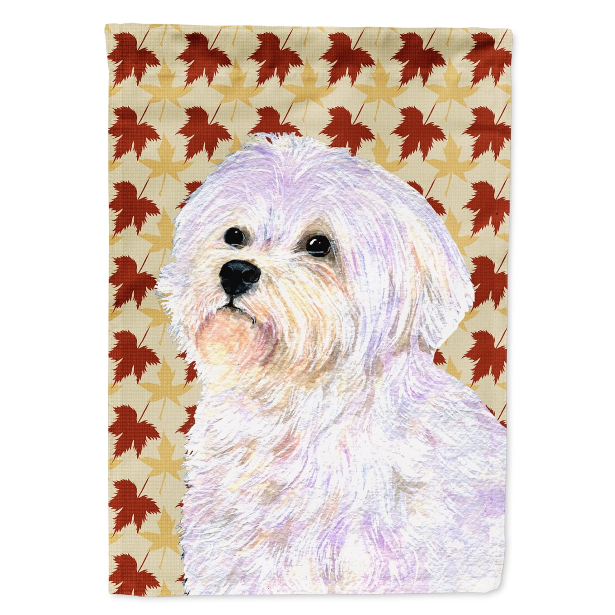 Carolines Treasures SS4375-FLAG-PARENT Maltese Fall Leaves Portrait ...