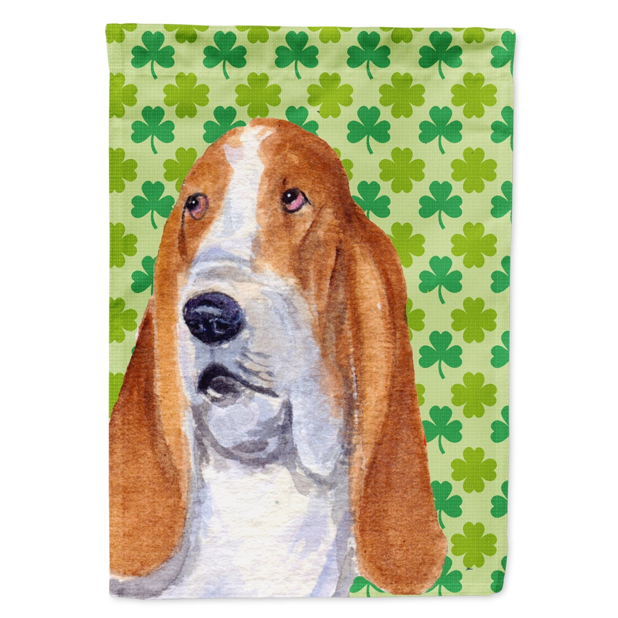 Carolines Treasures SS4459-FLAG-PARENT Basset Hound St. Patricks Day ...