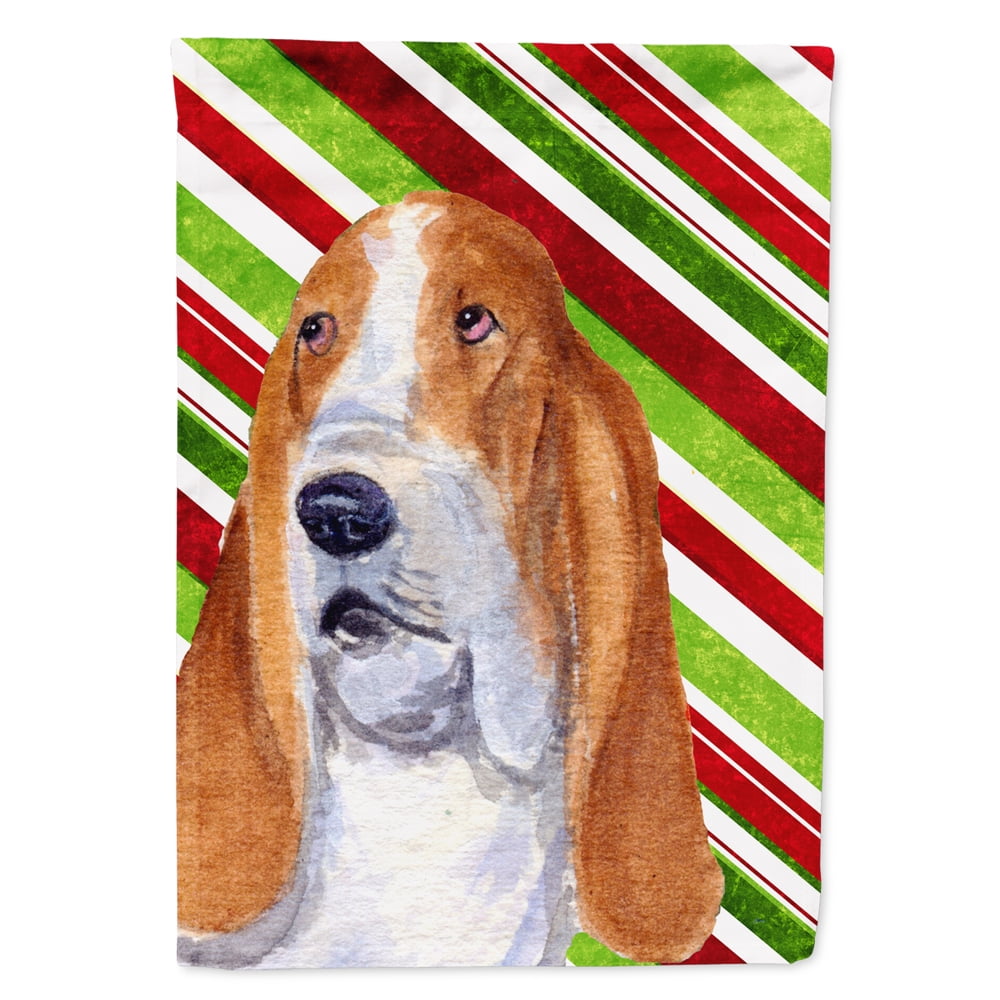 Basset Hound Candy Cane Holiday Christmas Flag Garden Size - Walmart ...