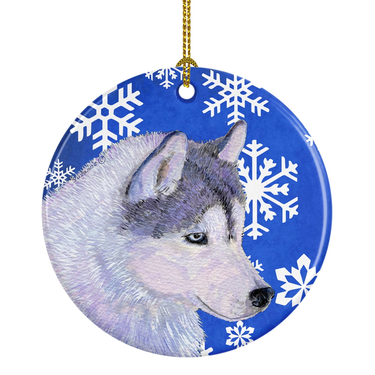 Carolines Treasures SS4602-CO1 Siberian Husky Winter Snowflakes Holiday ...