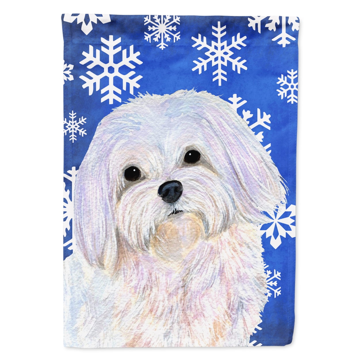 Carolines Treasures SS4620-FLAG-PARENT Maltese Winter Snowflakes ...