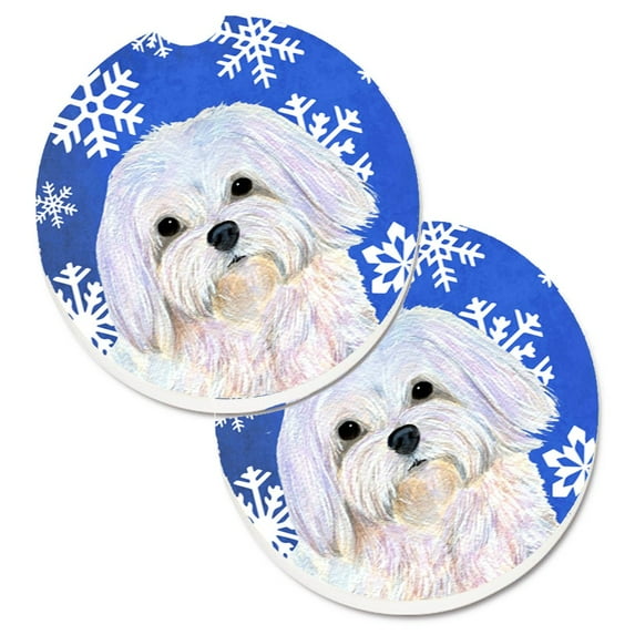 Carolines Treasures SS4620CARC Maltese Winter Snowflakes Holiday Set of ...