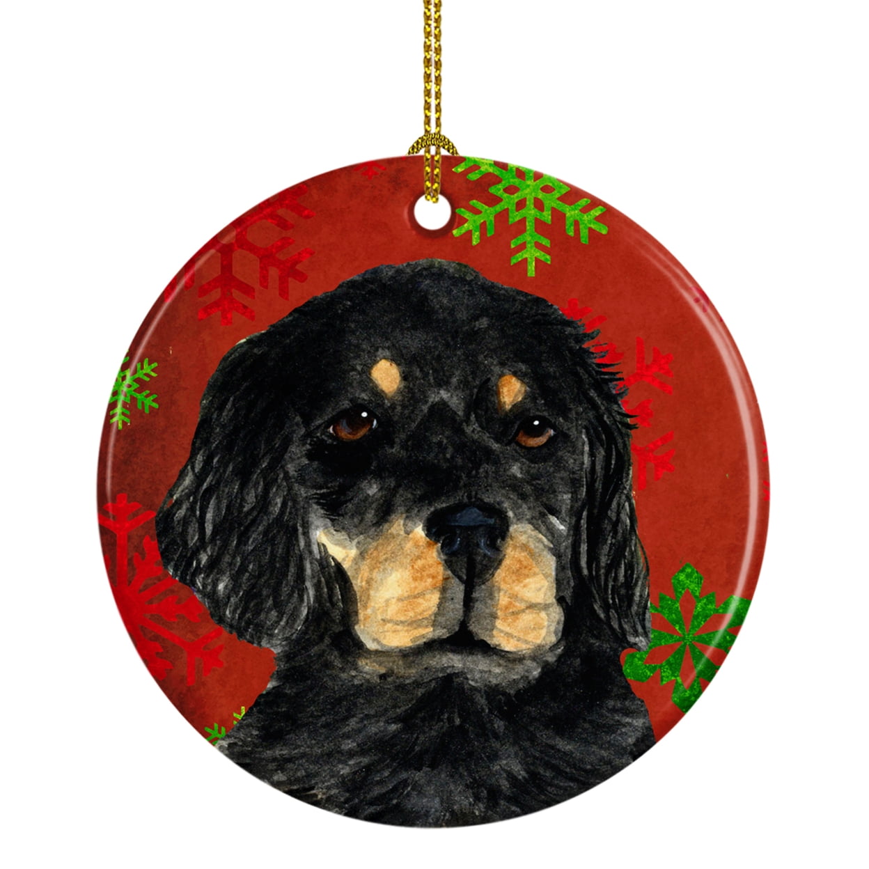 Carolines Treasures SS4722-CO1 Gordon Setter Red Green Snowflakes ...