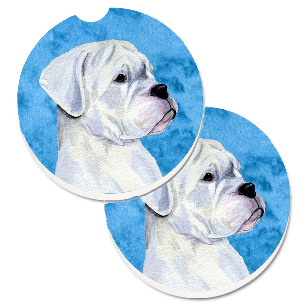 Carolines Treasures SS4785-BUCARC Blue White Natural Eared Boxer Set of ...