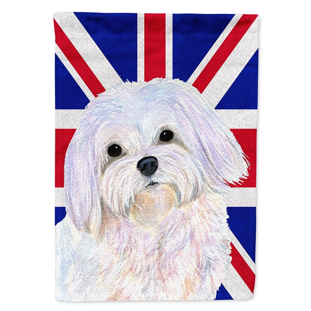 Maltese with English Union Jack British Flag Garden Flag - Walmart ...