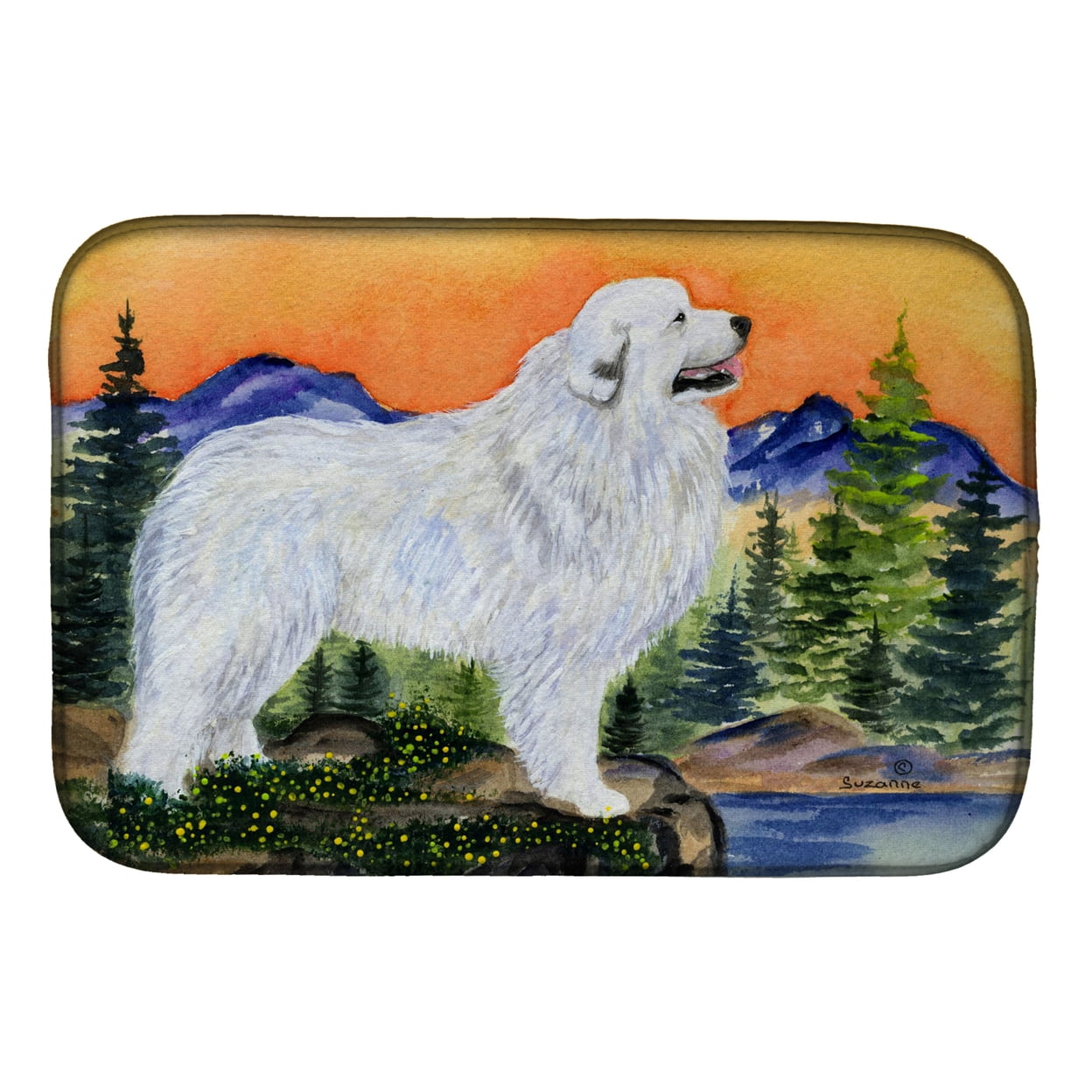 Carolines Treasures SS8183DDM Great Pyrenees Dish Drying Mat 14 x 21 ...