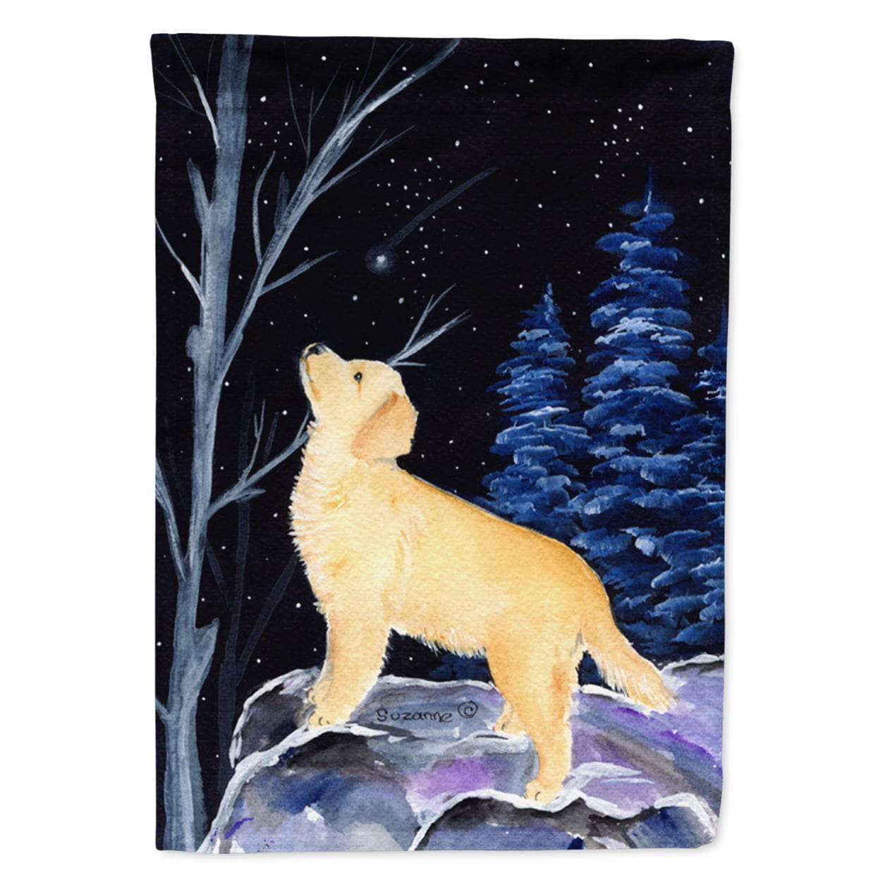 Carolines Treasures SS8392-FLAG-PARENT Starry Night Golden Retriever ...
