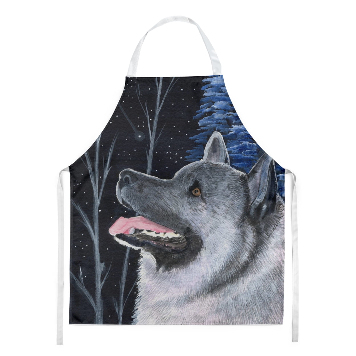 Carolines Treasures SS8398APRON Starry Night Norwegian Elkhound Apron ...