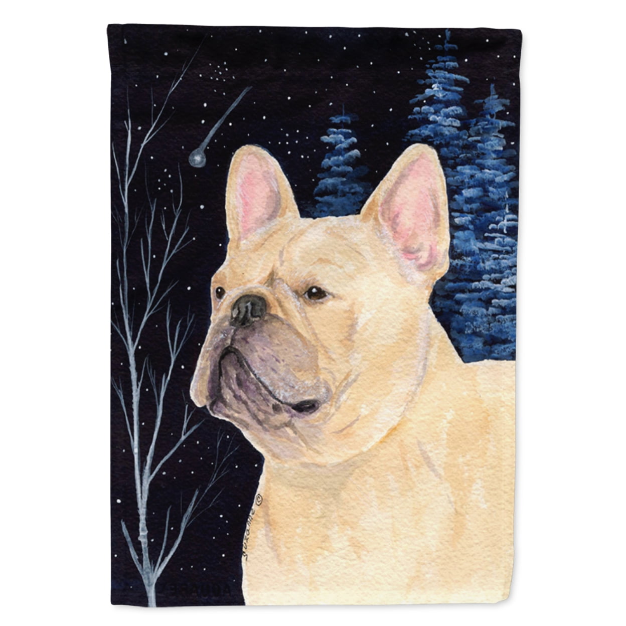 Carolines Treasures SS8441-FLAG-PARENT Starry Night French Bulldog Flag ...