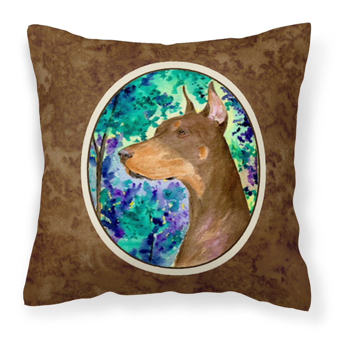 Carolines Treasures SS8457PW1414 Doberman Fabric Decorative Pillow ...