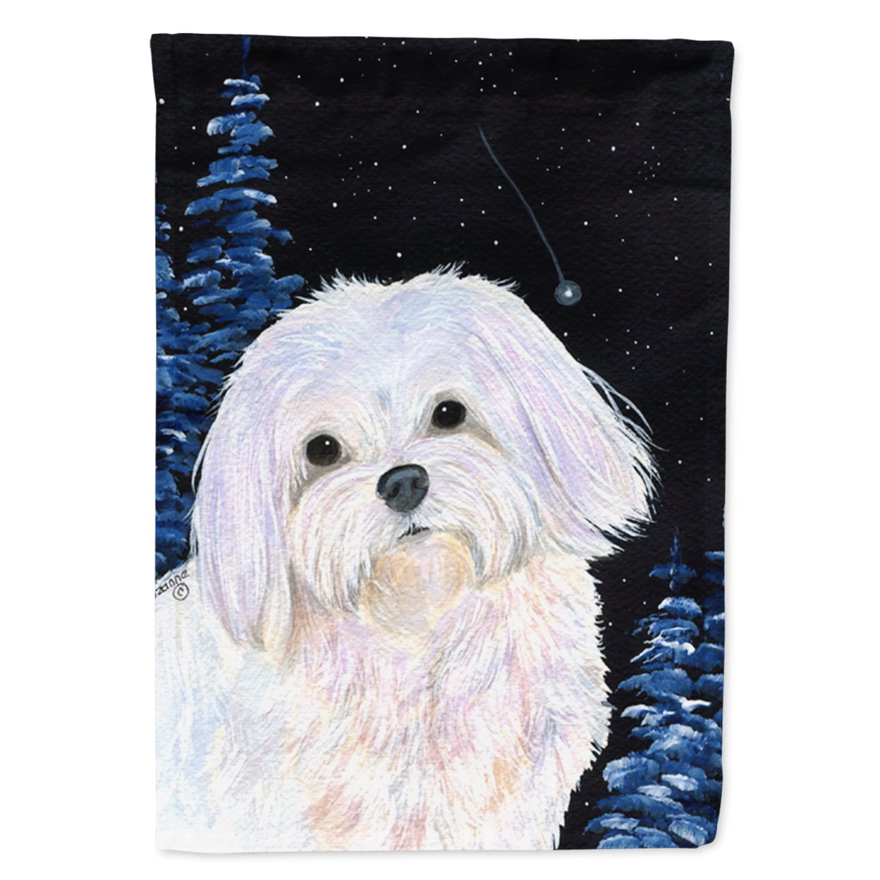 Carolines Treasures SS8460-FLAG-PARENT Starry Night Maltese Flag ...
