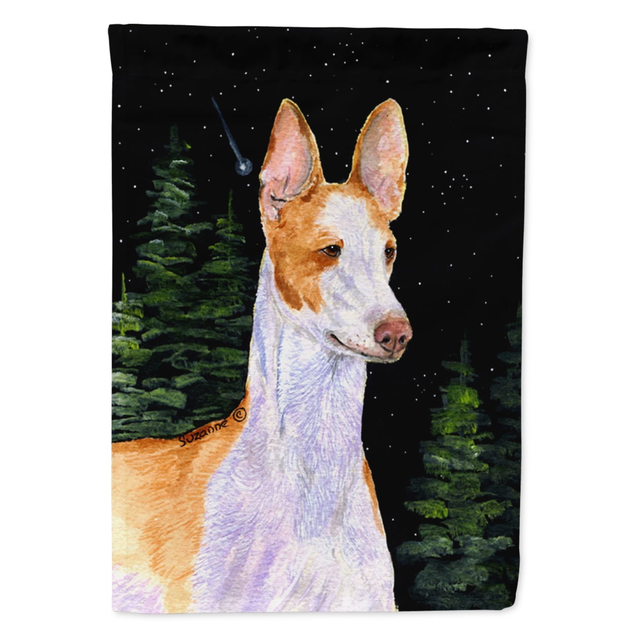 Carolines Treasures SS8495-FLAG-PARENT Starry Night Ibizan Hound Flag multicolor - Walmart.com