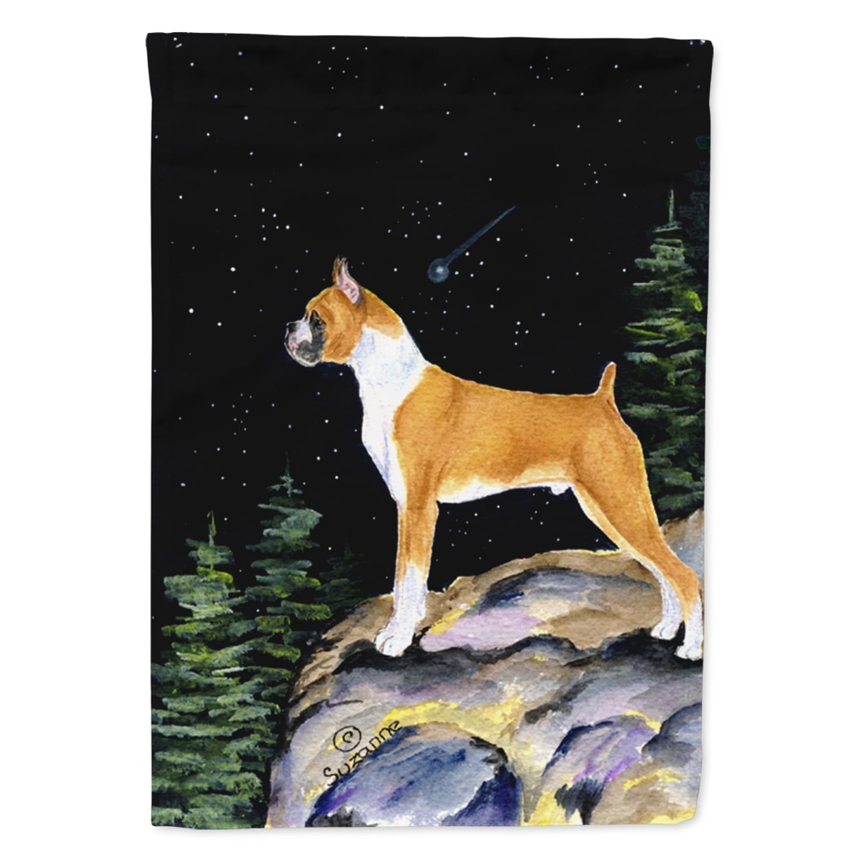 Carolines Treasures SS8496-FLAG-PARENT Starry Night Boxer Flag ...