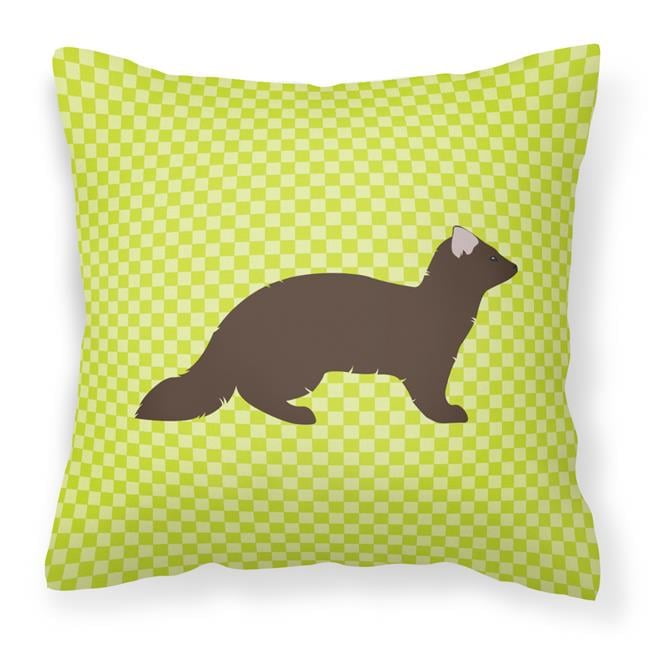 Carolines Treasures Sable Marten Green Fabric Decorative Pillow 14Hx14W ...