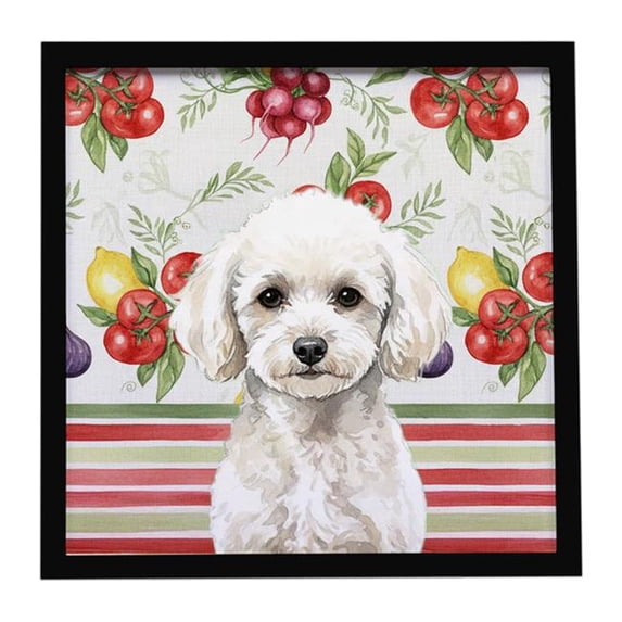 Carolines Treasures Unisex Toy White Poodle Vegetables Framed Metal ...