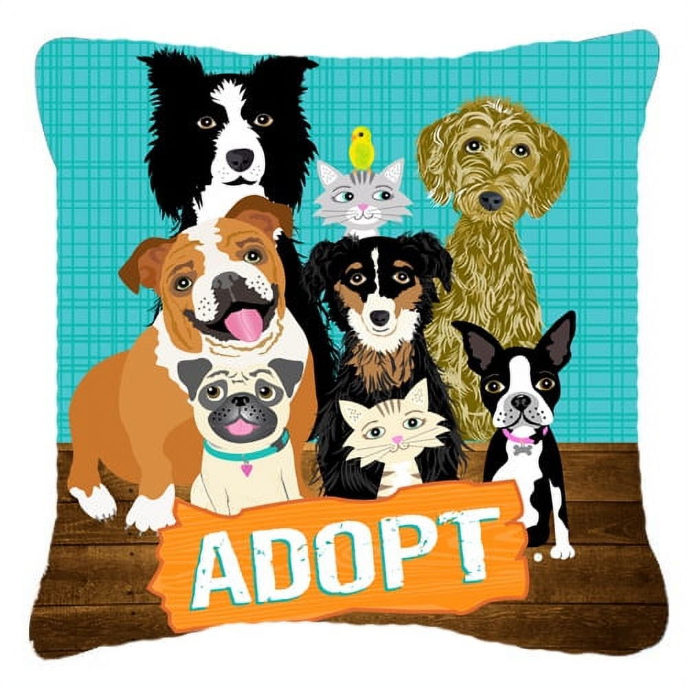 Carolines Treasures VHA3007PW1818 Adopt Pets Adoption Fabric Decorative Pillow 18H x18W ...