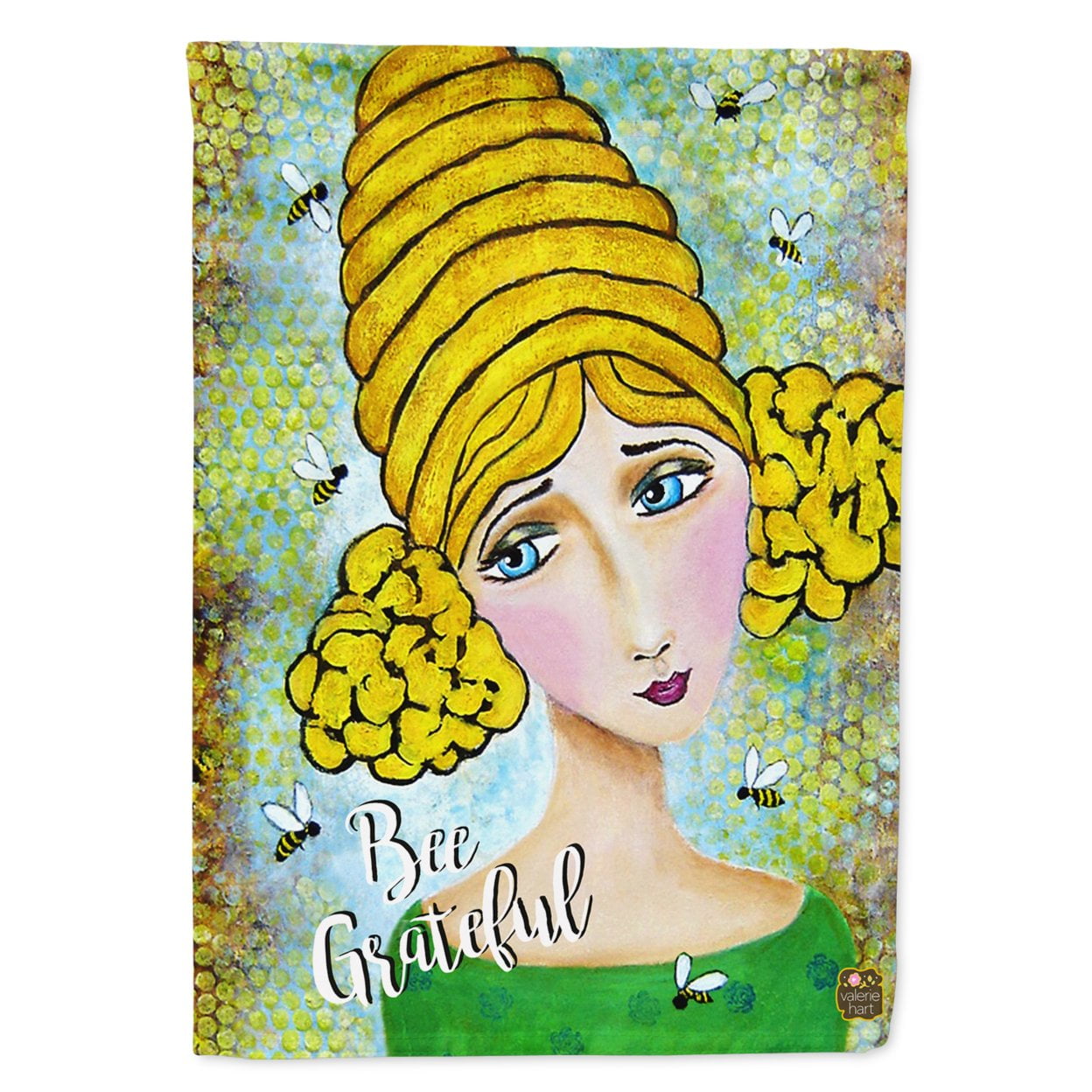 Carolines Treasures VHA3008GF Bee Grateful Girl with Beehive Flag ...