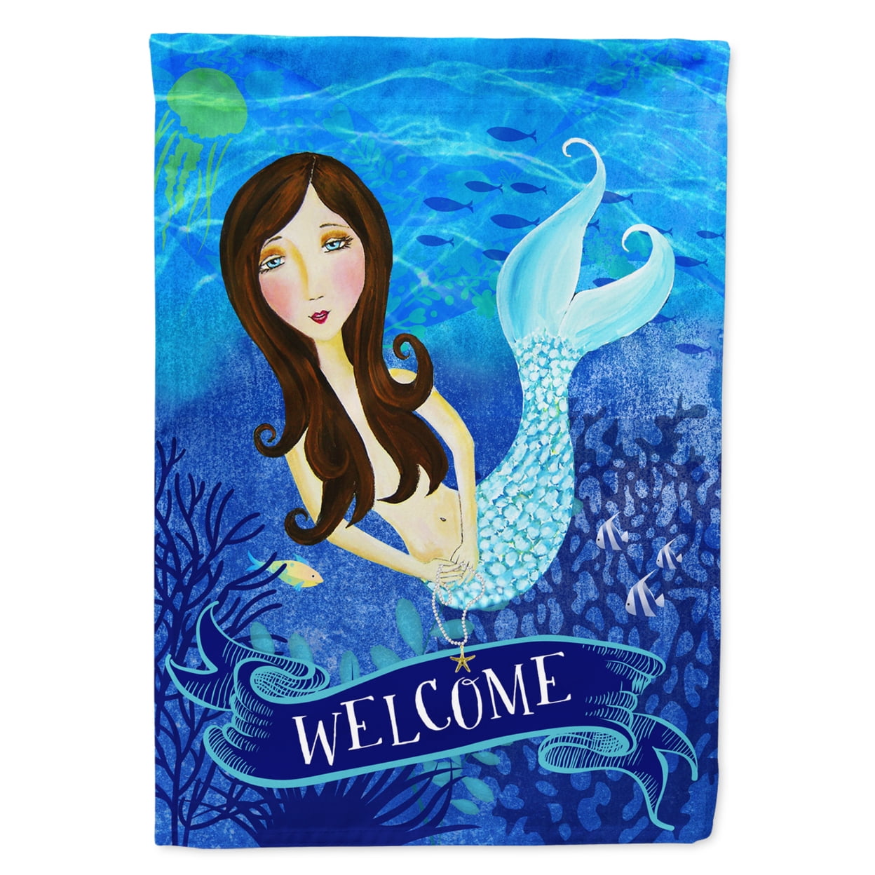 Carolines Treasures VHA3010GF Welcome Mermaid Flag Garden Size Small ...