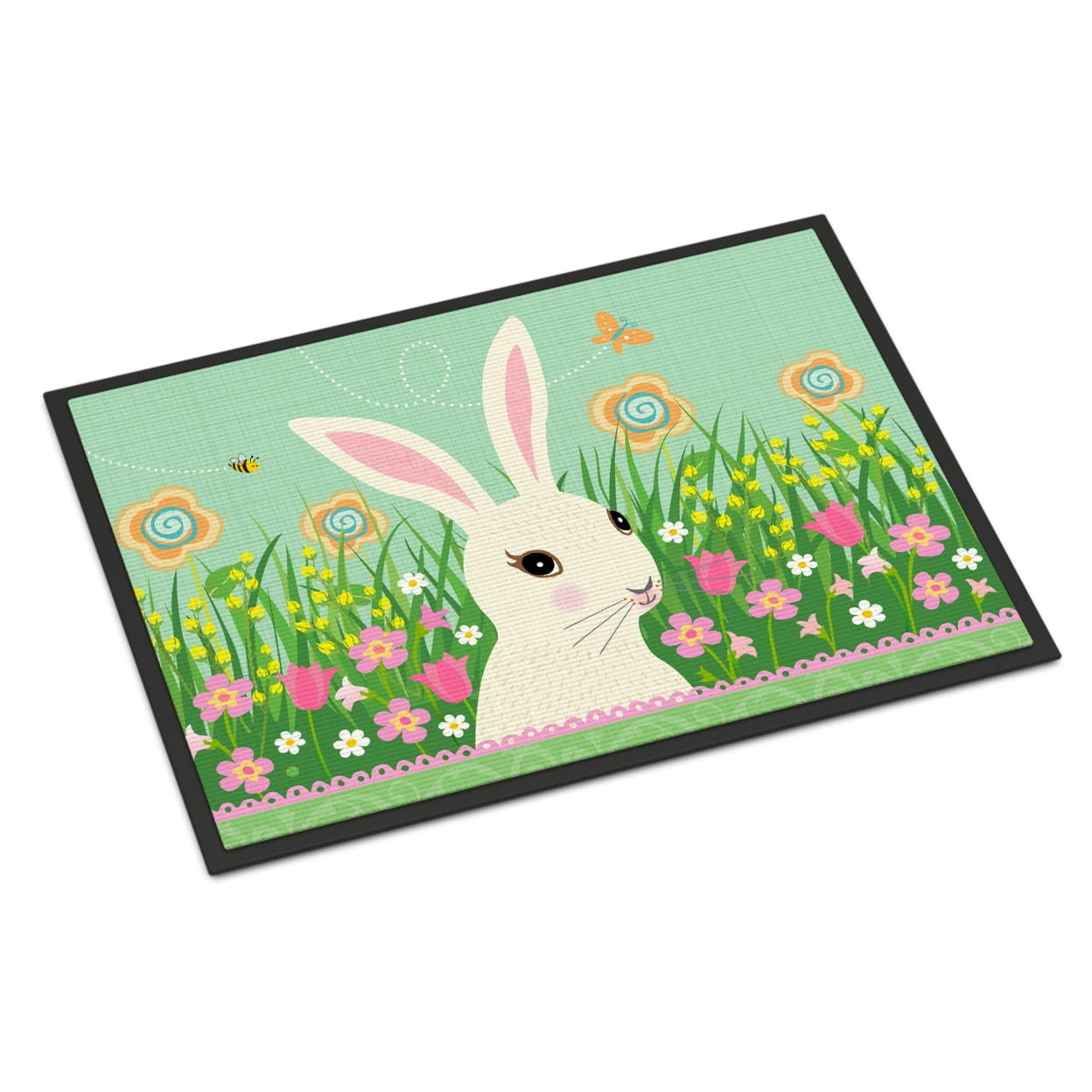 Carolines Treasures VHA3023JMAT Easter Bunny Rabbit Door Mat Indoor Rug ...
