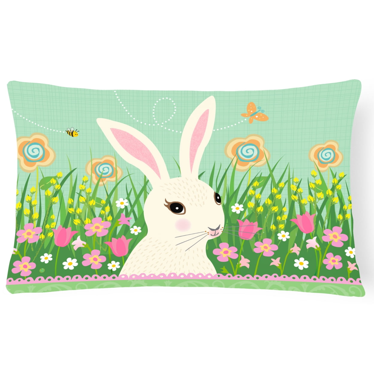 Carolines Treasures VHA3023PW1216 Easter Bunny Rabbit Canvas Fabric ...
