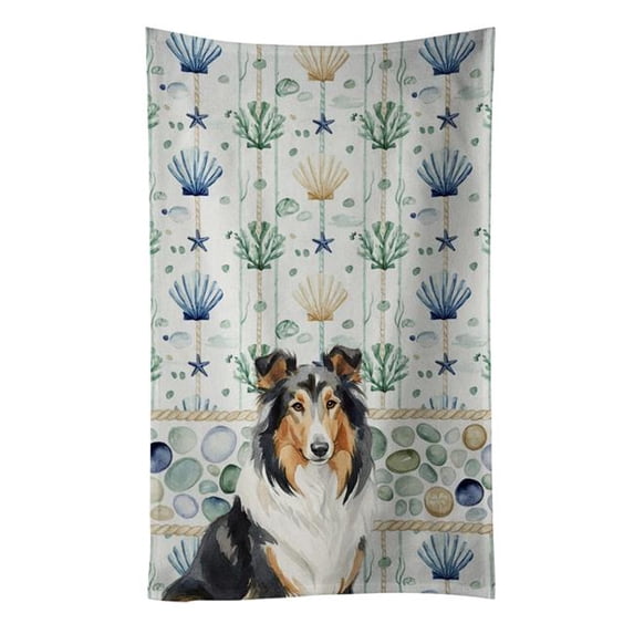 Carolines Treasures WDK6987KTWL 25 x 15 in. Tricolor Collie Coastal Sea ...