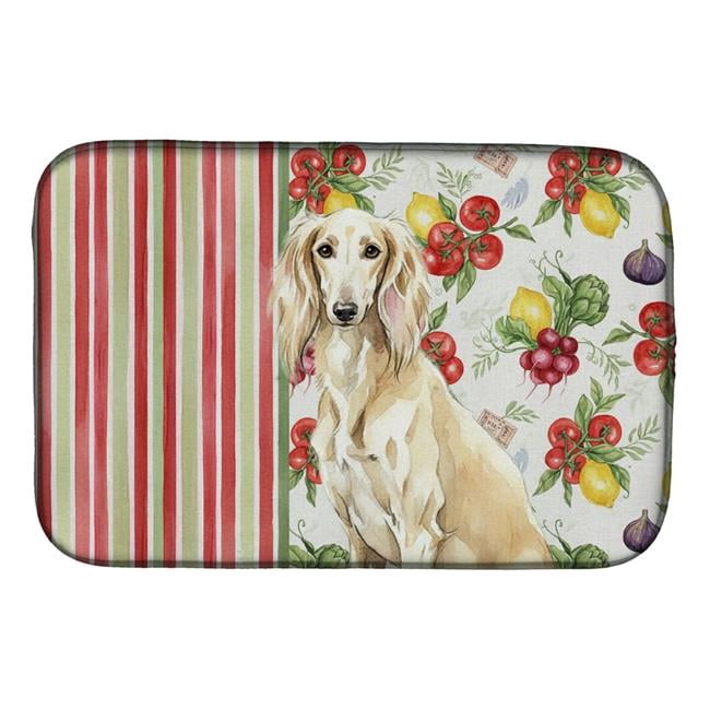 Carolines Treasures WDK8395DDM 21 x 14 in. Cream Saluki Vegetables Dish ...
