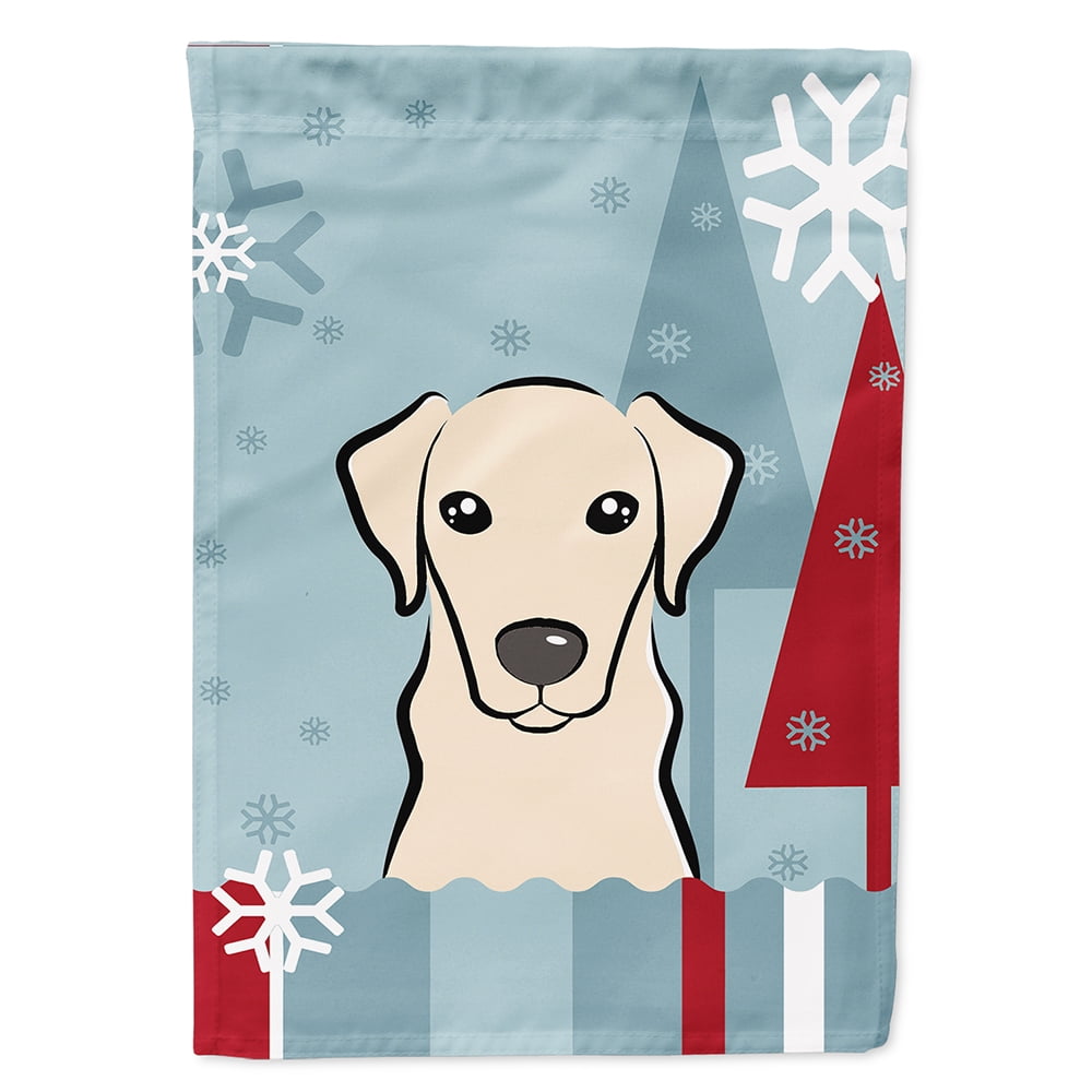 Caroline's Treasures BB1718CHF Winter Holiday Yellow Labrador Flag ...