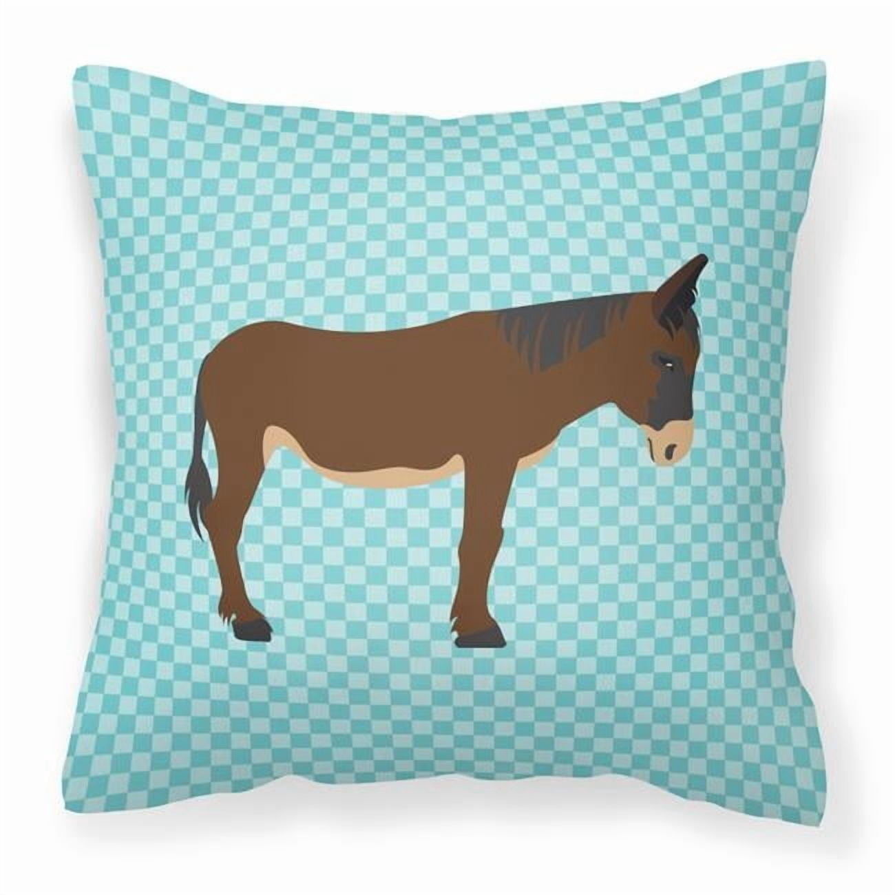 Carolines Treasures Zamorano-Leones Donkey Blue Check Fabric Decorative ...