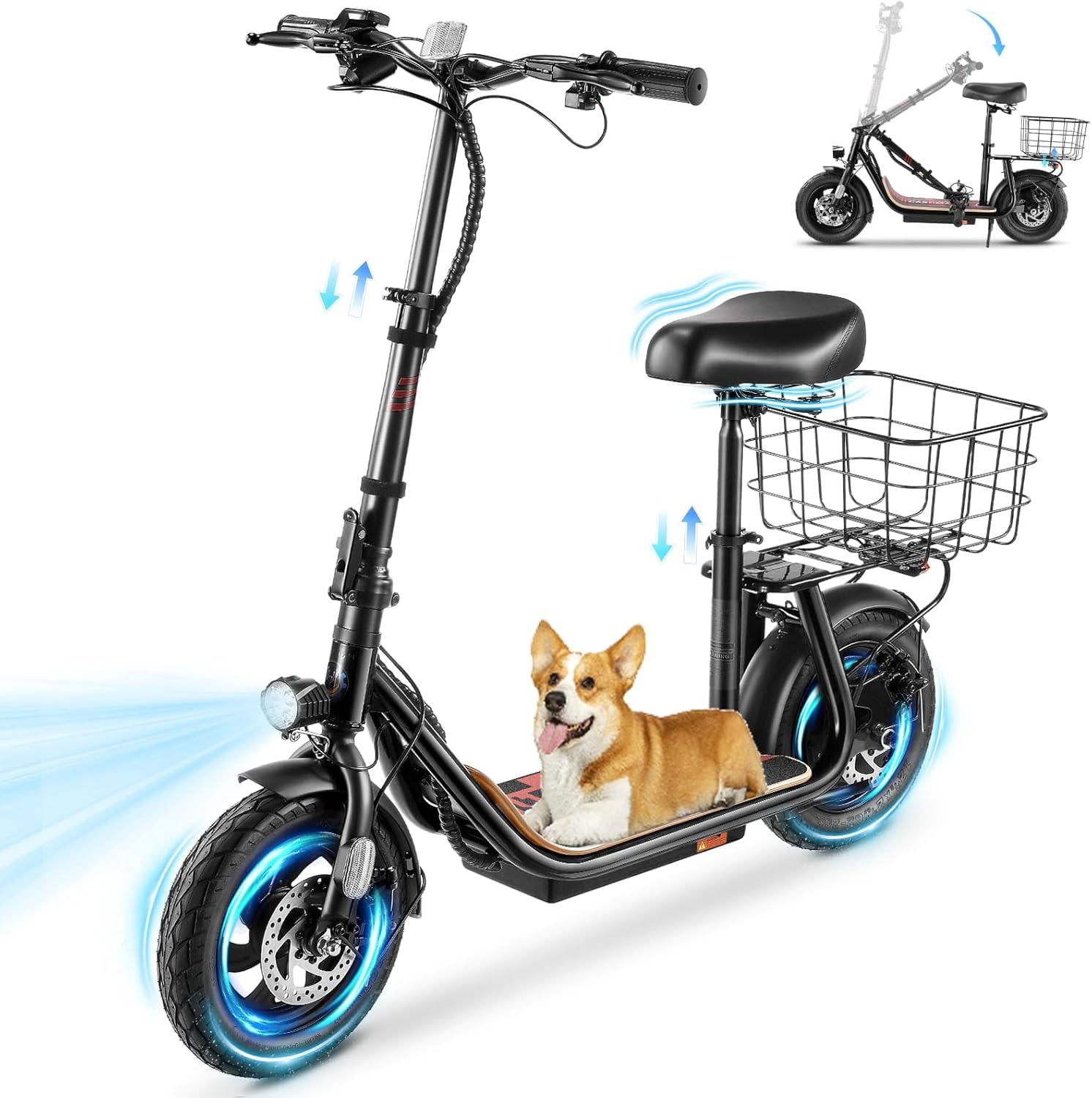 Caroma Electric Scooter Adults, 1200W Peak Motor, 20 MPH Top Speed, 30 ...