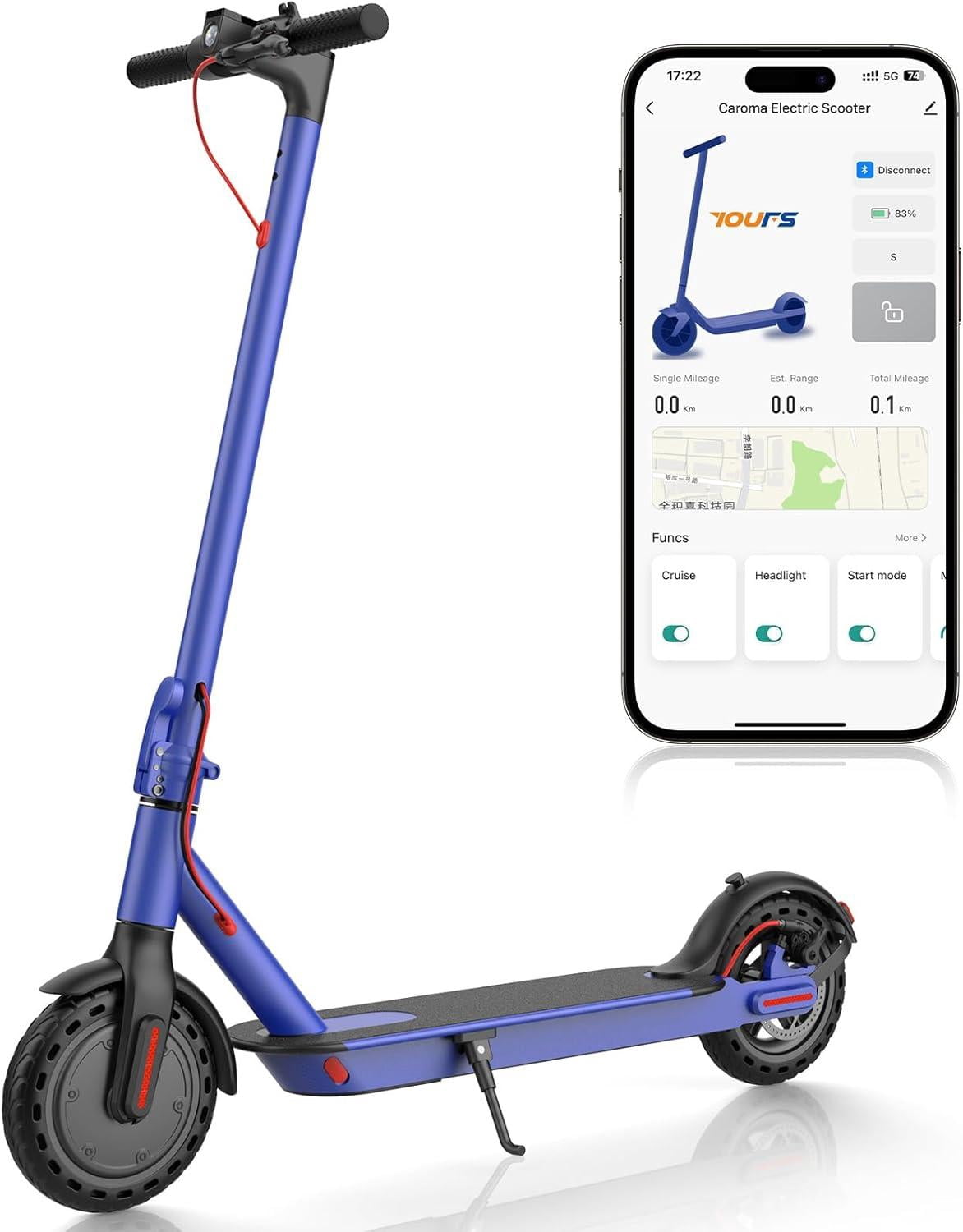 Caroma Electric Scooter Adults, Peak 630W Motor, Max 20 Mph & 18 Miles ...