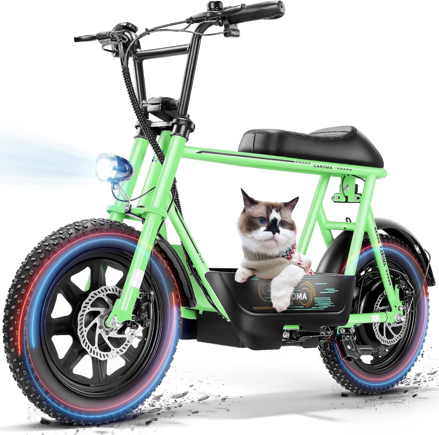 Caroma Peak 1200W Electric Scooter with Seat, 16"*3" Fat Tire Electric ...