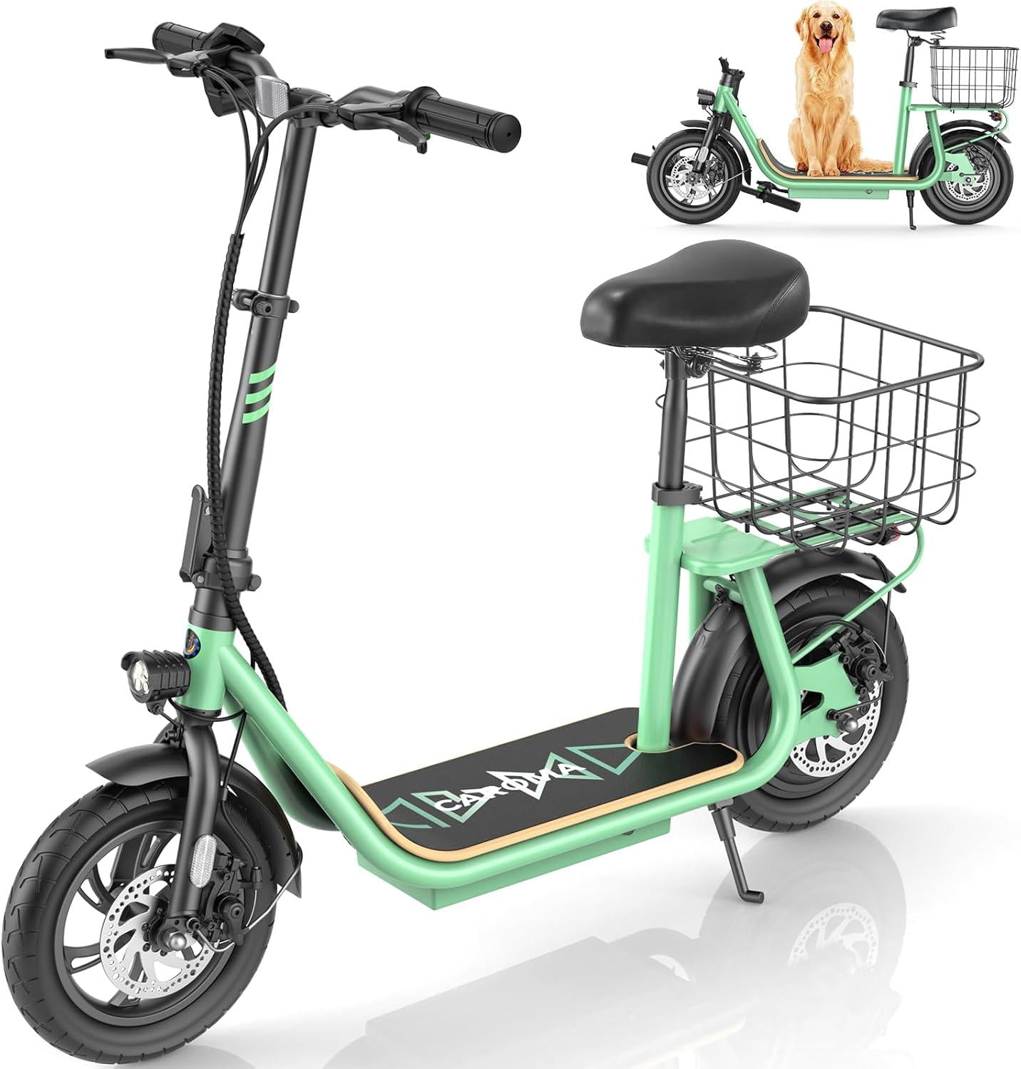 Caroma Peak 1200W Electric Scooter with Seat, 500Wh Battery up to 30 ...