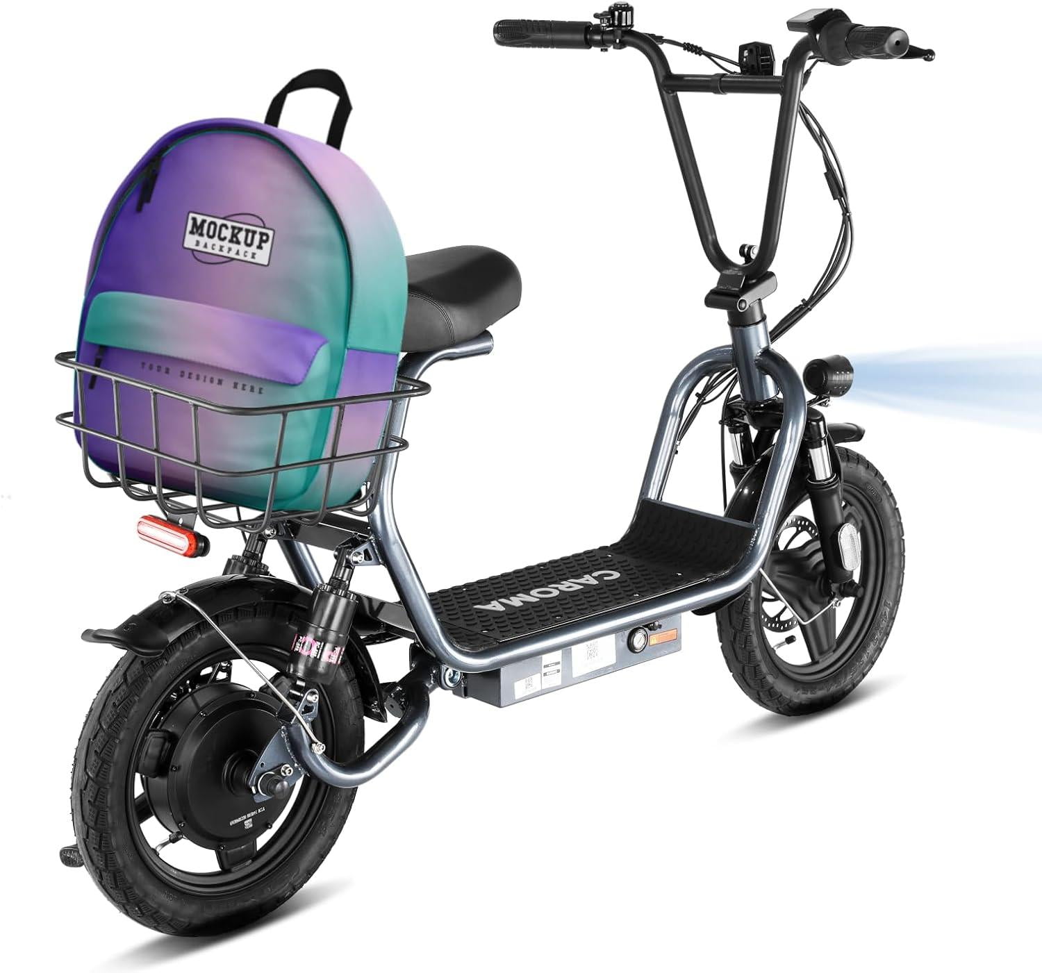 Caroma Peak 1200W Electric Scooter with Seat for Adults, 500Wh Battery ...