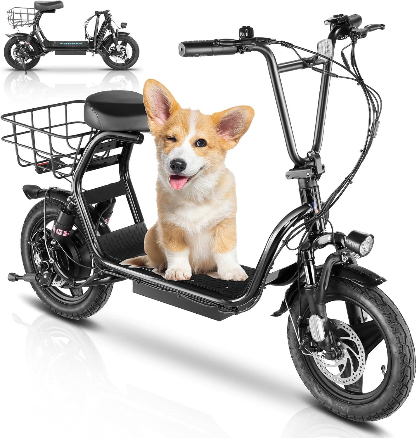 Caroma Peak 1200W Foldable Electric Scooter with Seat, 14" Fat Tire ...