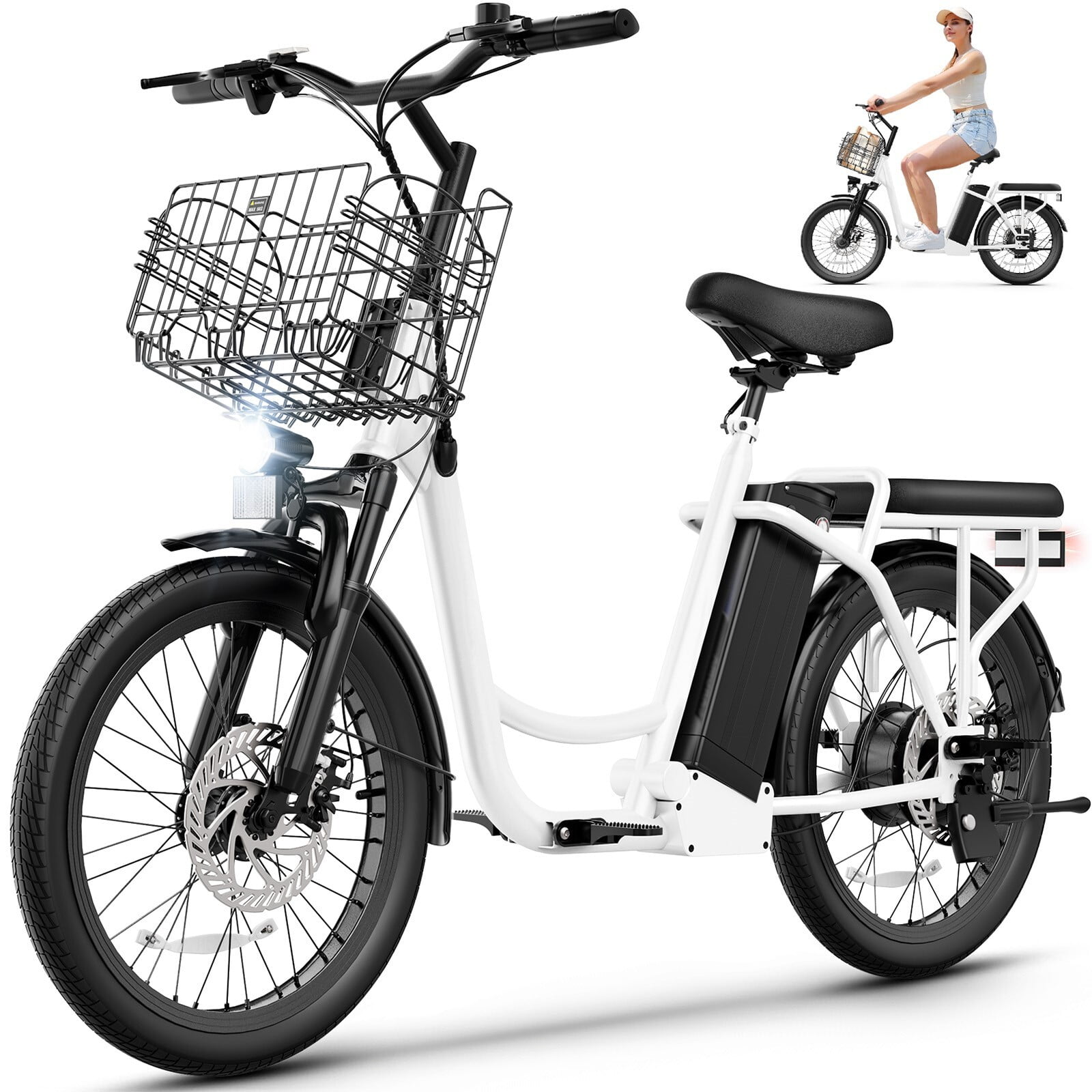 Caroma Peak 819W Electric Scooter with Seat for Adults, 15 Miles Range, 20MPH Top Speed, 20" X1 ...