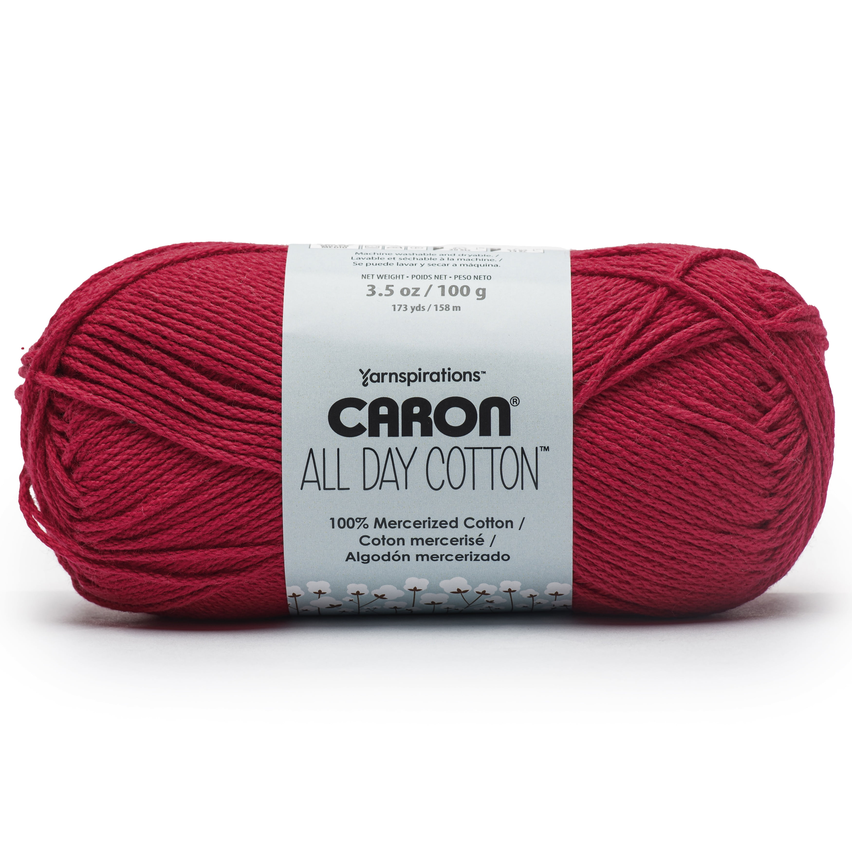 Caron All Day Cotton Yarn-Red Lip - Walmart.com