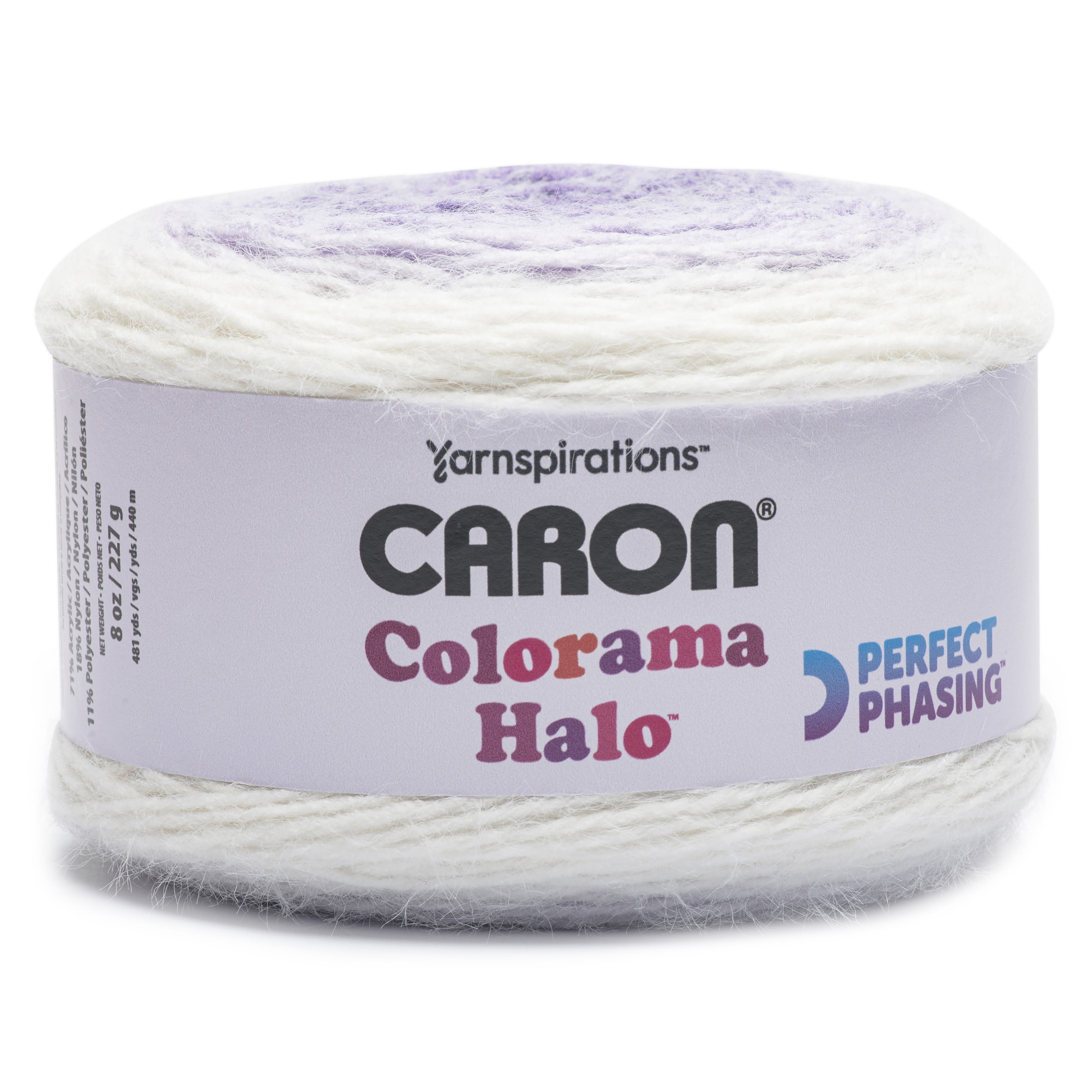 Spinrite Caron Colorama Halo Yarn, Lavender Frost, Bulky Acrylic, 8oz ...