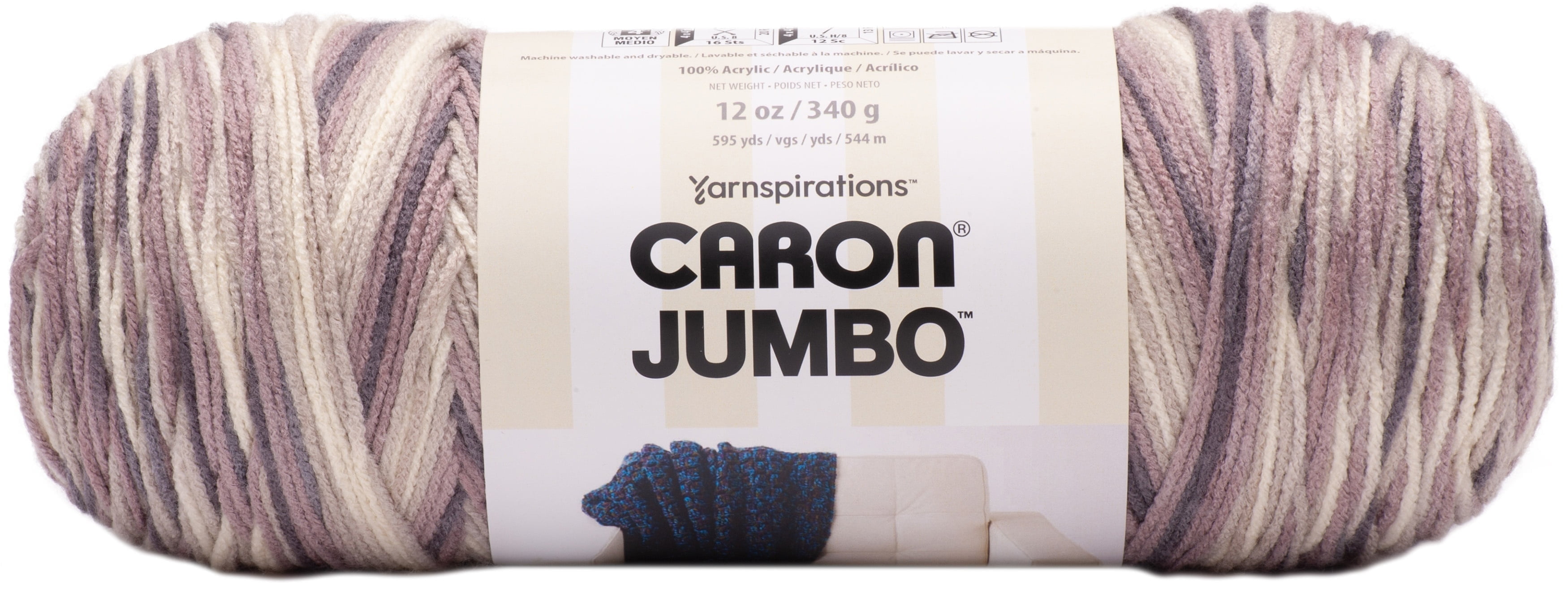 Caron Jumbo Ombre Yarn, 12 oz Ball, 100% Acrylic, Worsted Weight, 595 ...