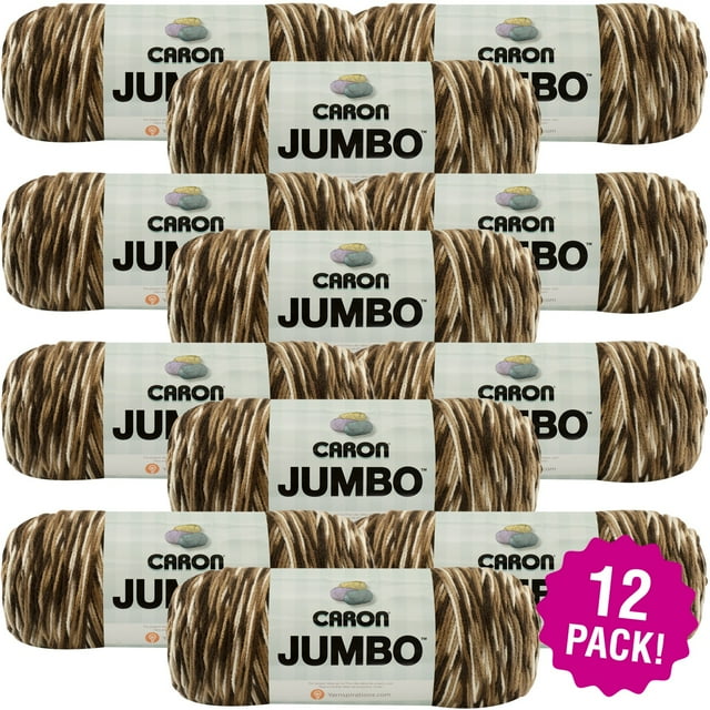 Caron Jumbo Print Yarn - Chocolate, Multipack of 12 - Walmart.com