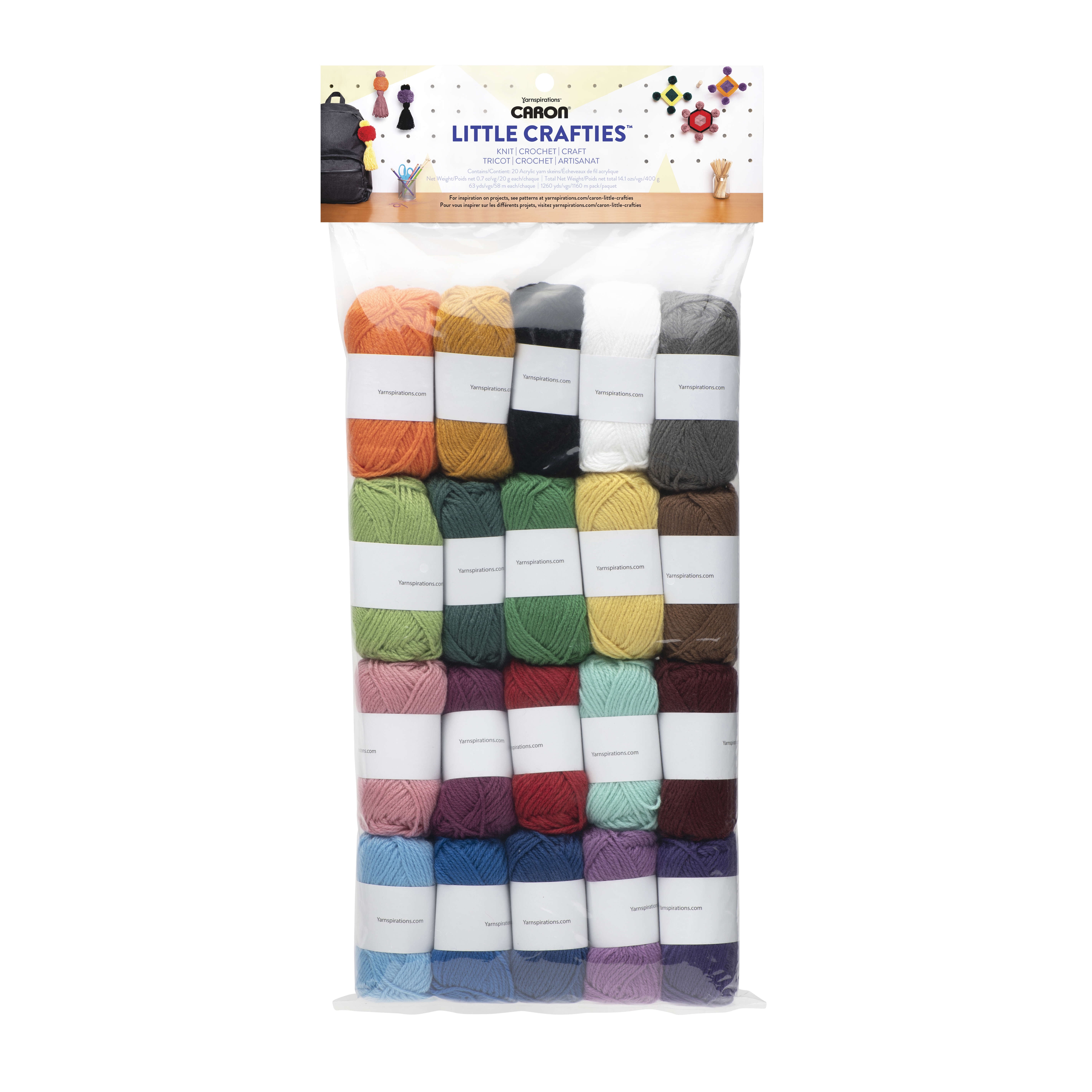 Caron Little Crafties Medium Acrylic Multi-Color Yarn, 63 yd (20 ...