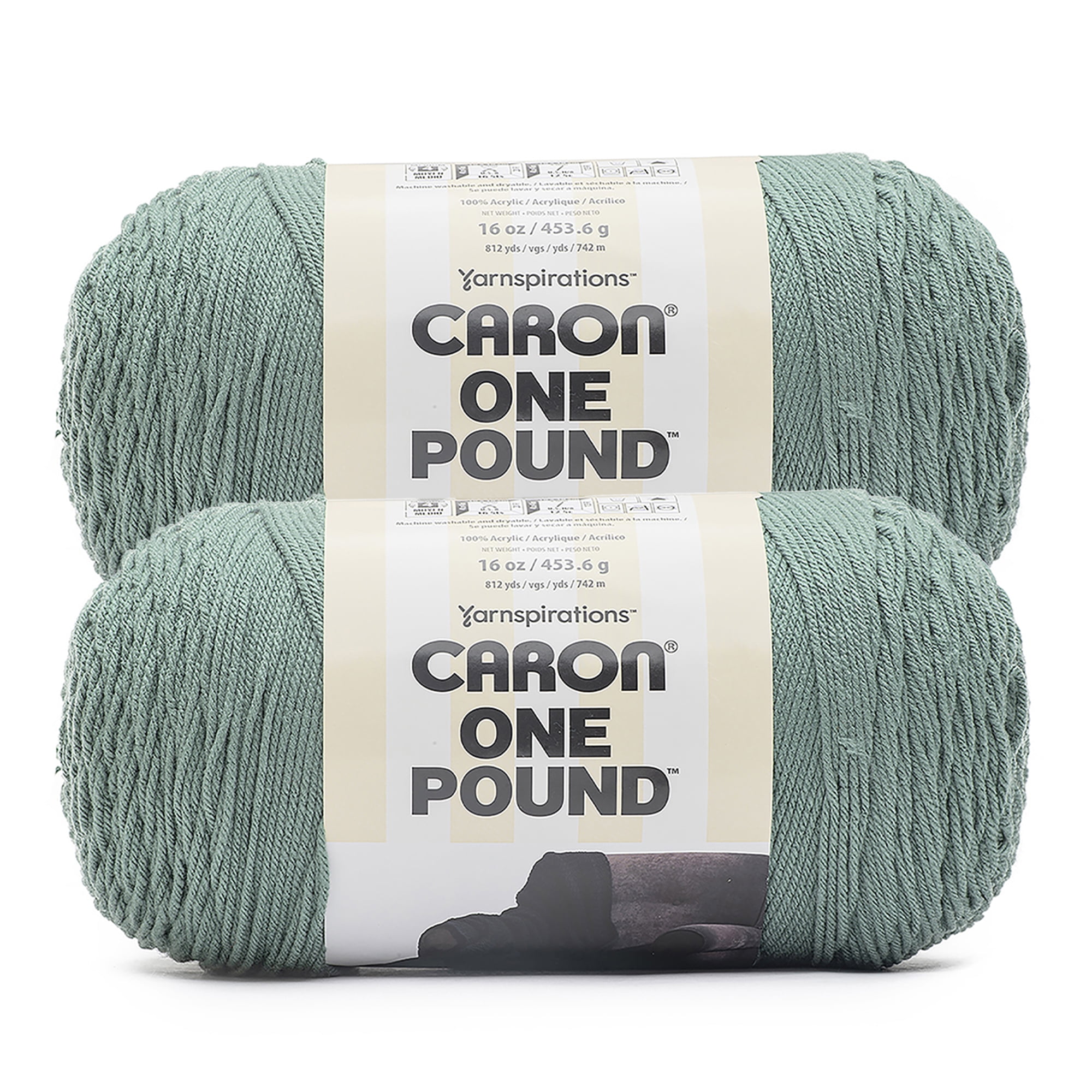 Caron® One Pound™ #4 Medium Acrylic Yarn, Hosta 16oz/454g, 812 Yards (2 ...