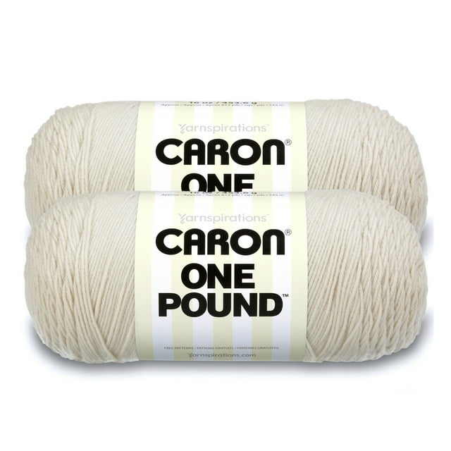 Caron® One Pound™ #4 Medium Acrylic Yarn, Off White 16oz/454g, 812 ...
