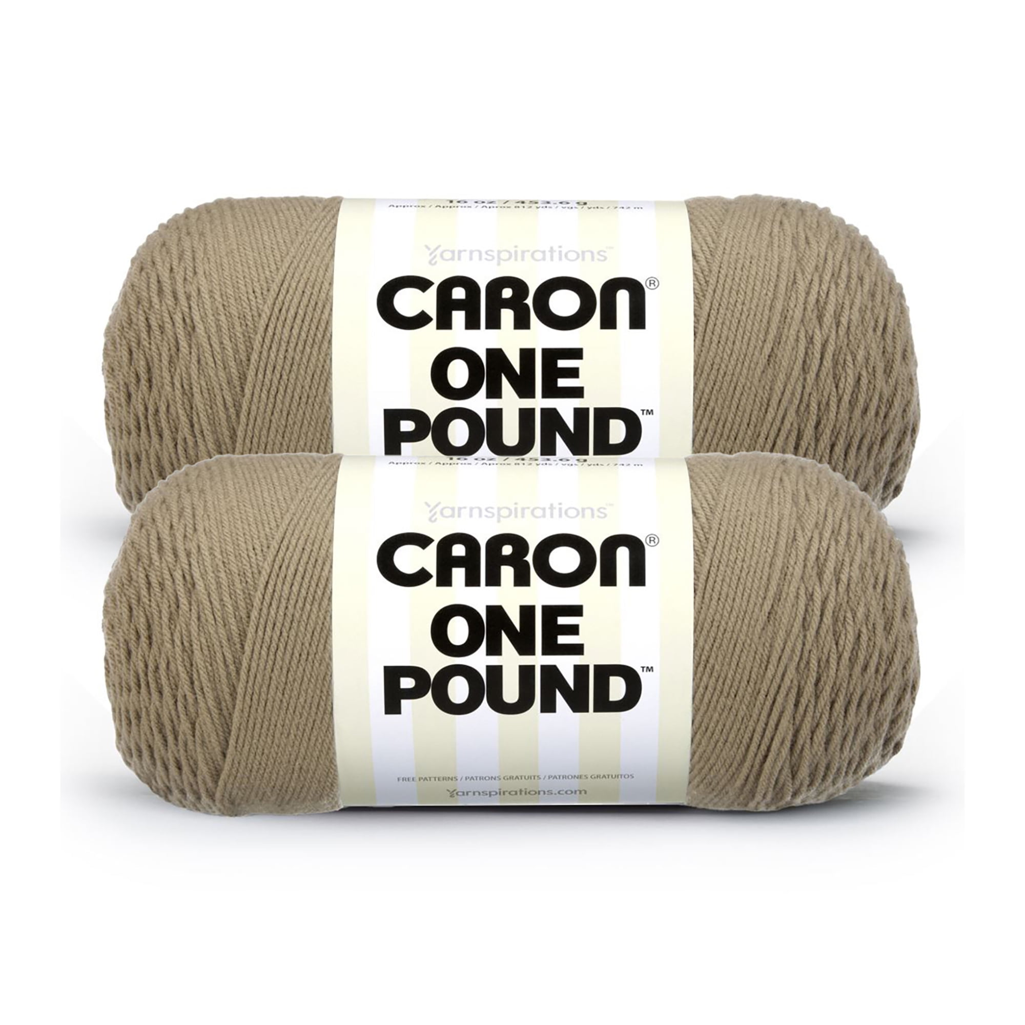 Caron® One Pound™ #4 Medium Acrylic Yarn, Taupe 16oz/454g, 812 Yards (2 ...