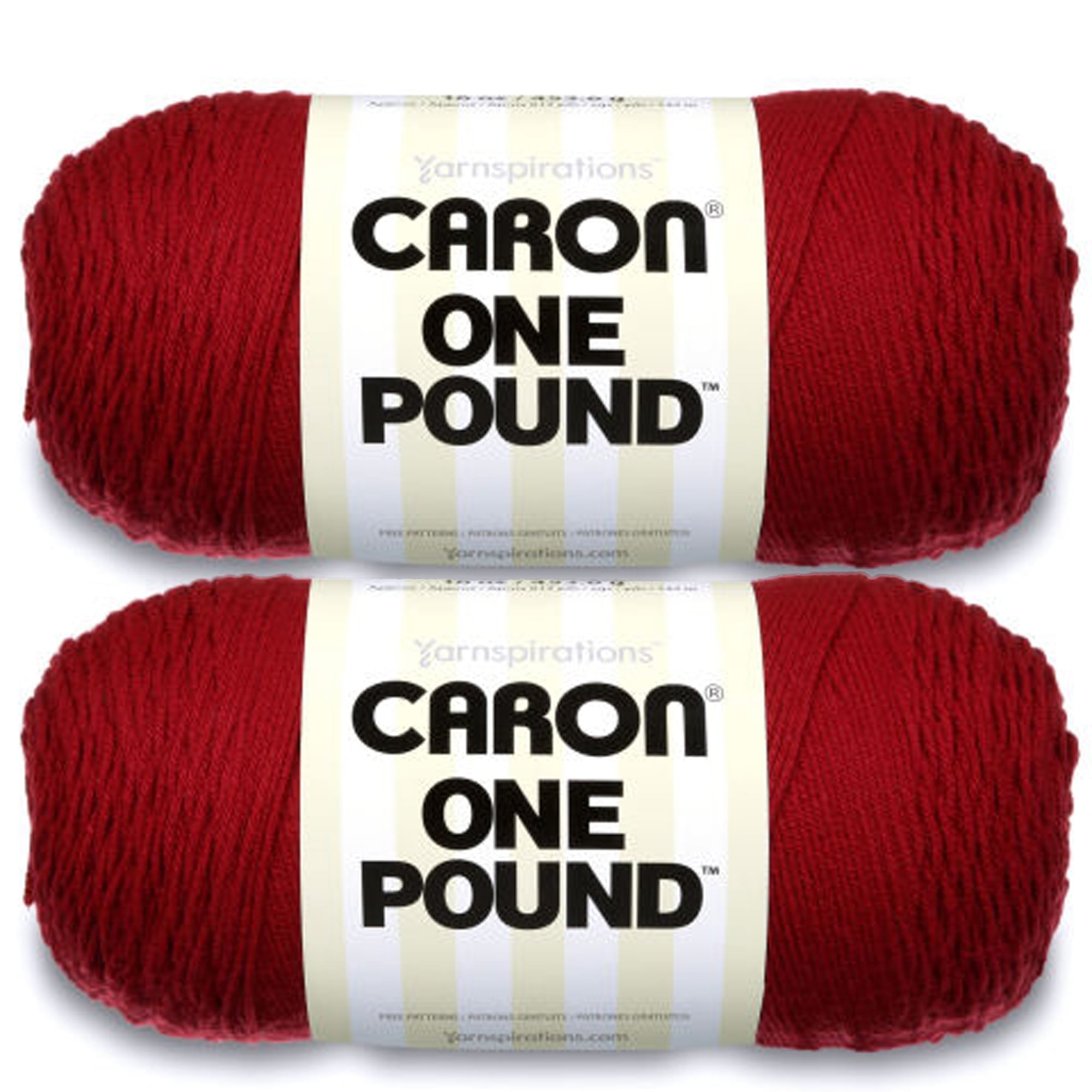 Caron One Pound Claret Yarn - 2 Pack of 454g/16oz - Acrylic - 4 Medium ...