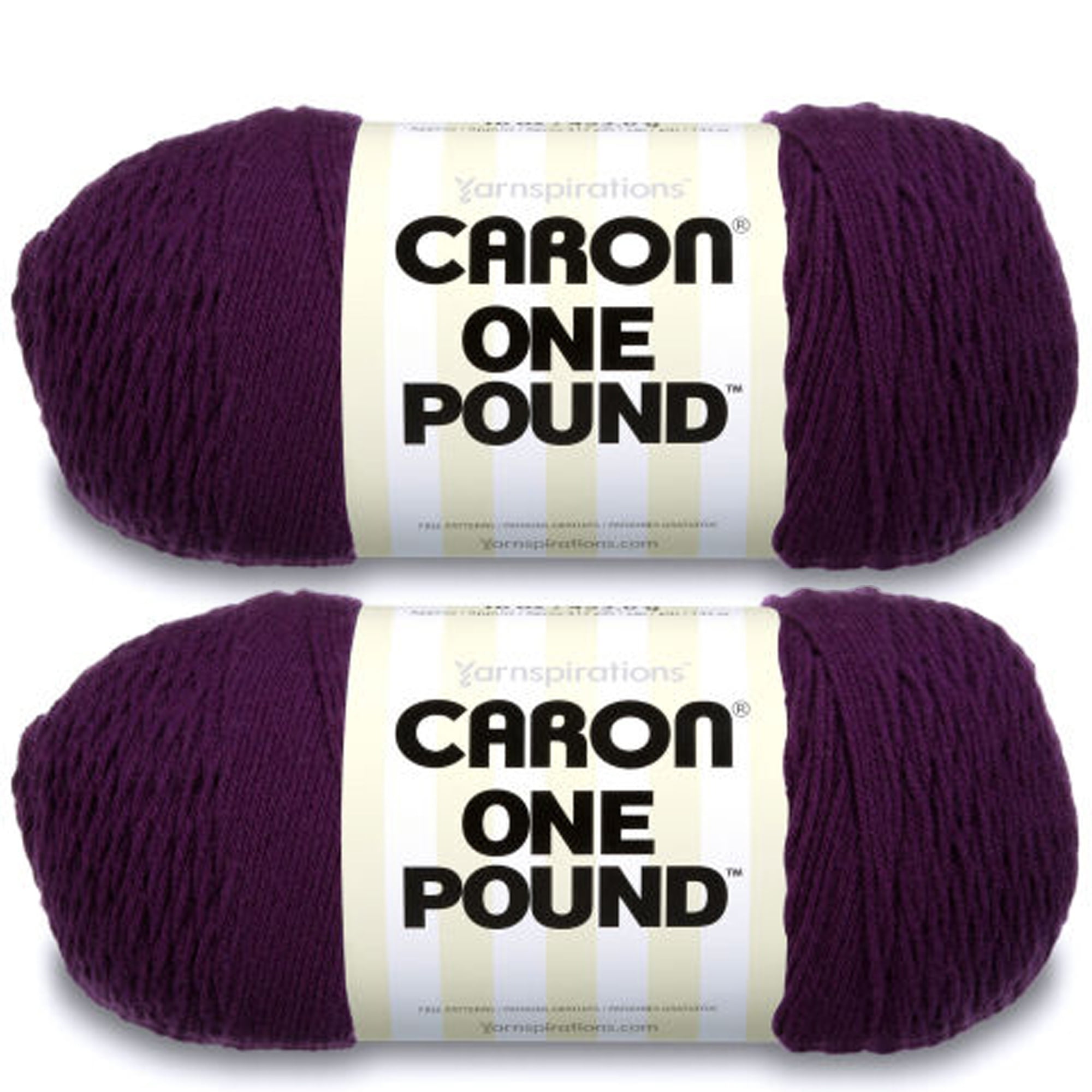 Caron One Pound Deep Violet Yarn - 2 Pack of 454g/16oz - Acrylic - 4 ...