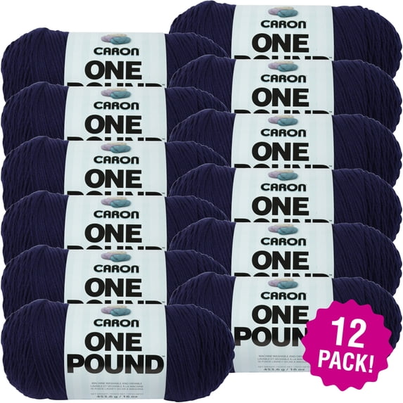 Caron One Pound Yarn - Midnight Blue, Multipack of 12 - Walmart.com